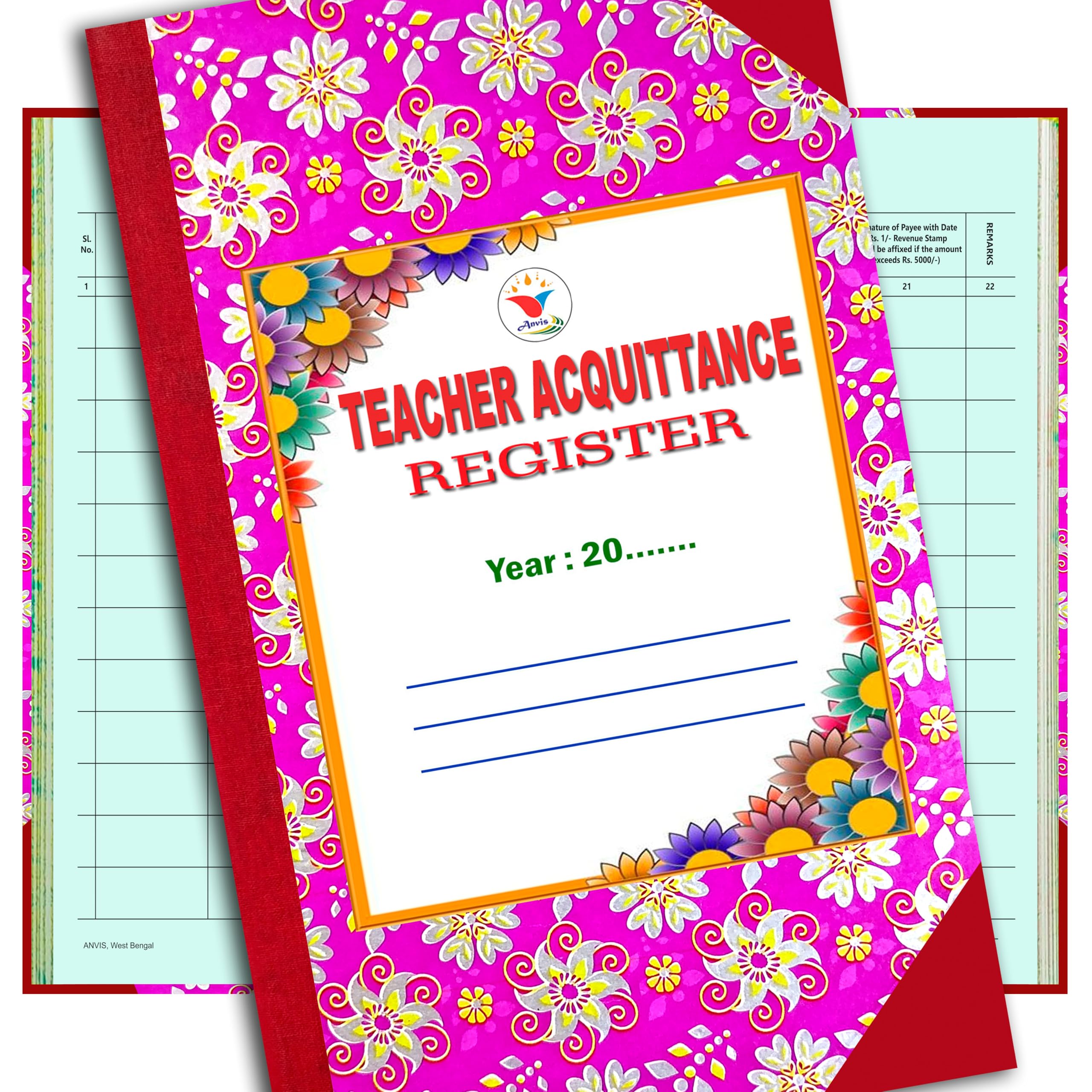 Teacher Acquittance Register in English | 50 Sheets | 100 Pages | Hard ...
