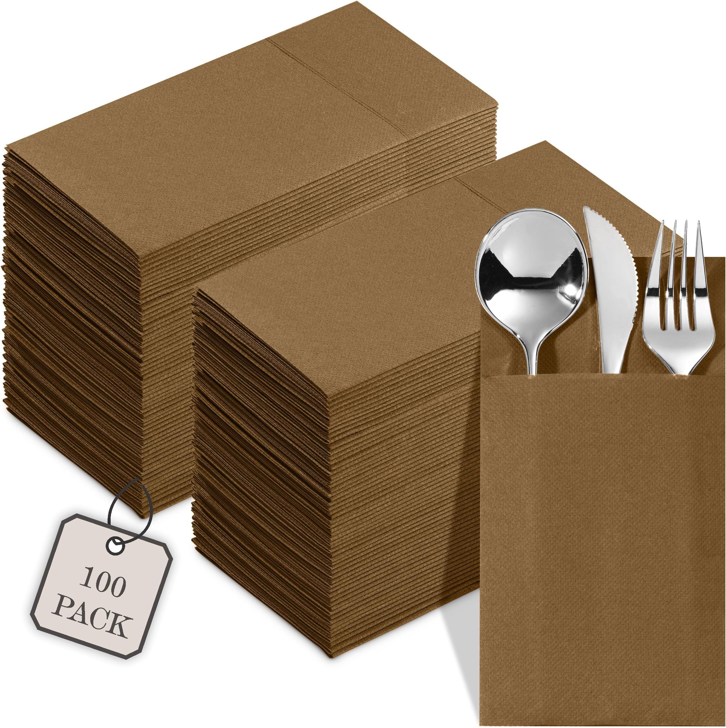 Amazon.com: Seajan 35 Pieces Pocket Linen Napkins, Disposable Airlaid ...