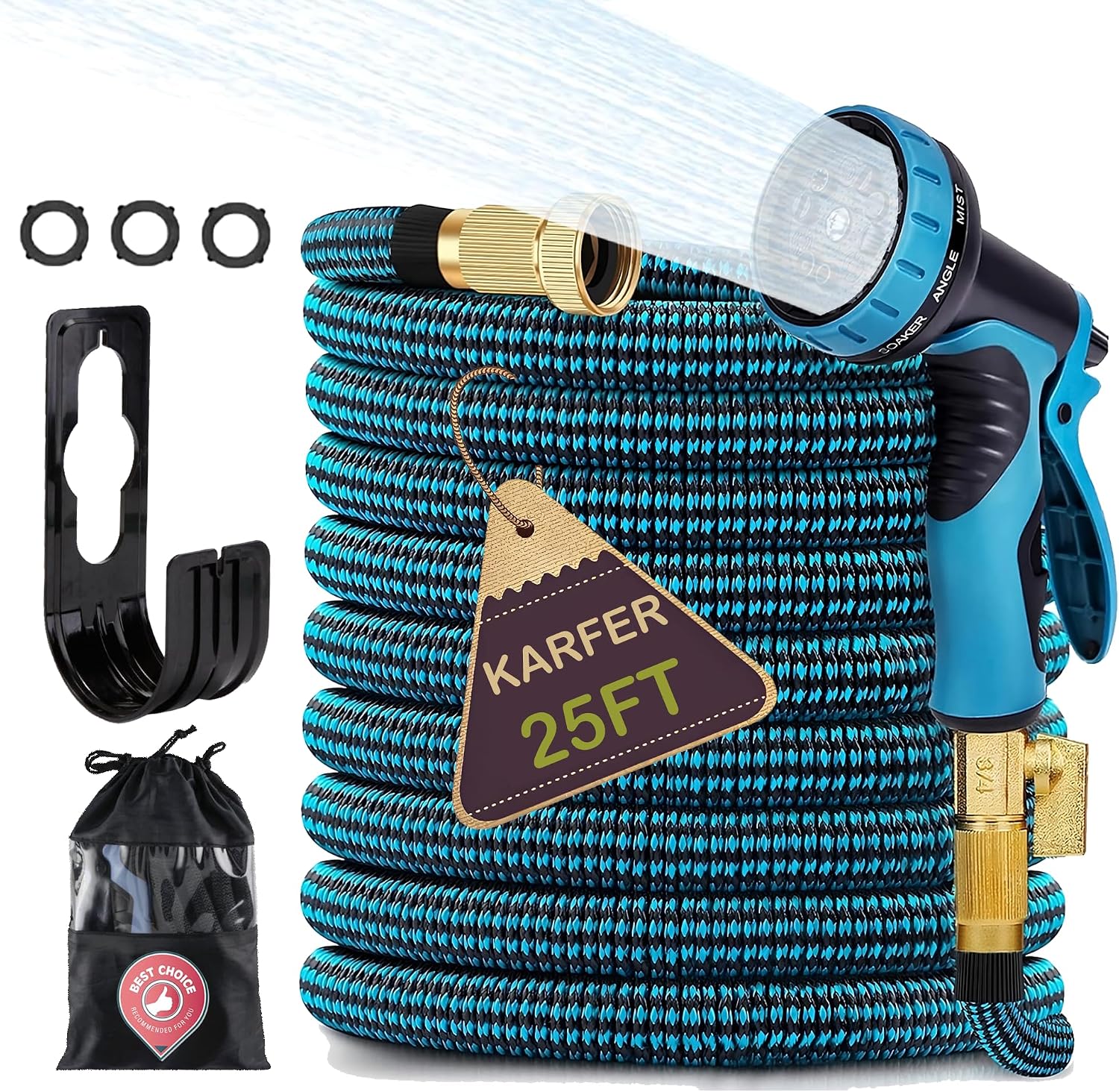 Amazon.com : KARFER 25ft Expandable Garden Hose with Holder - Heavy ...