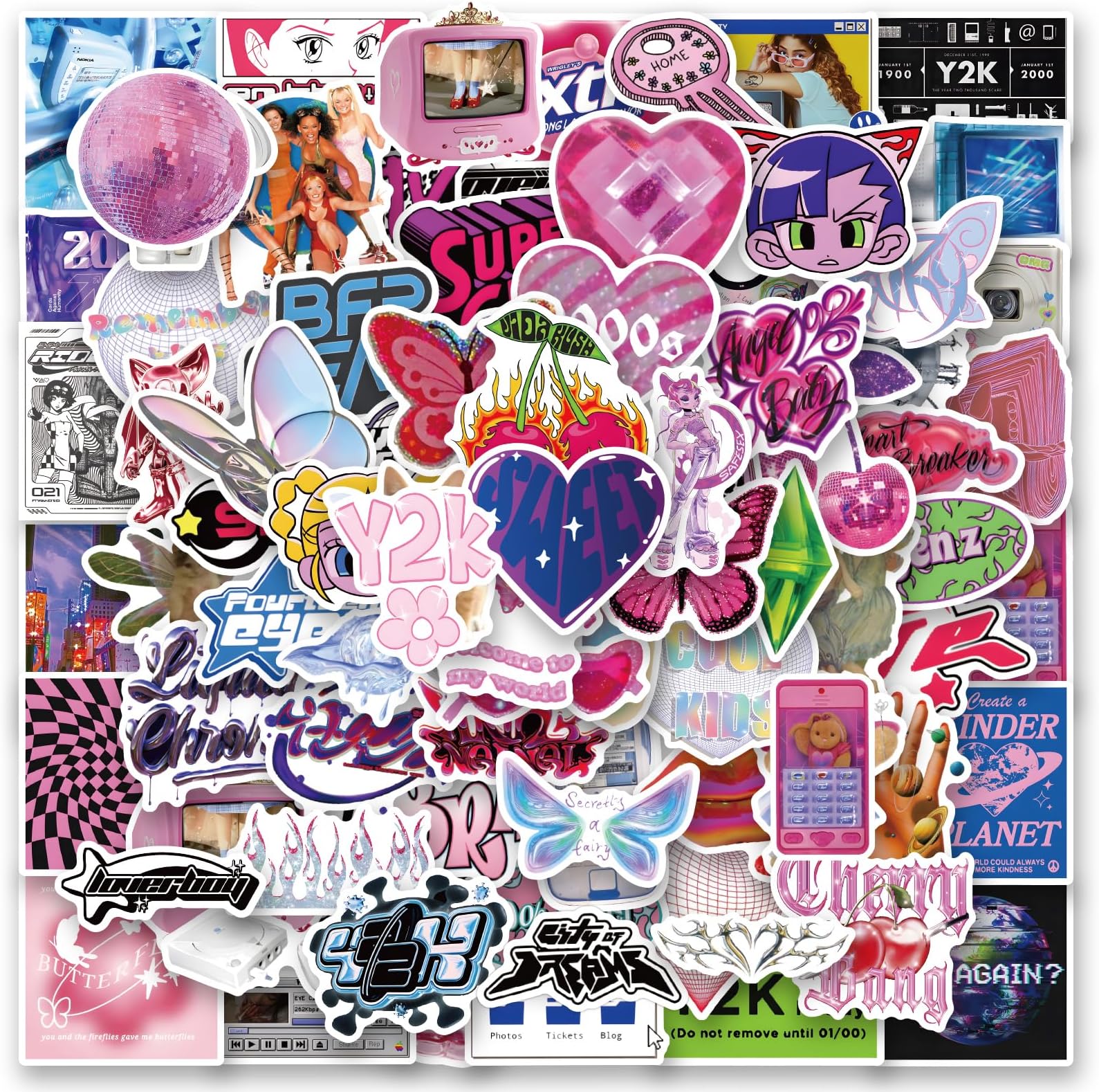 Amazon.com: LEETEE 130 PCS Cute Y2K Stickers, 130PCS Lovely Y2K 2000s ...