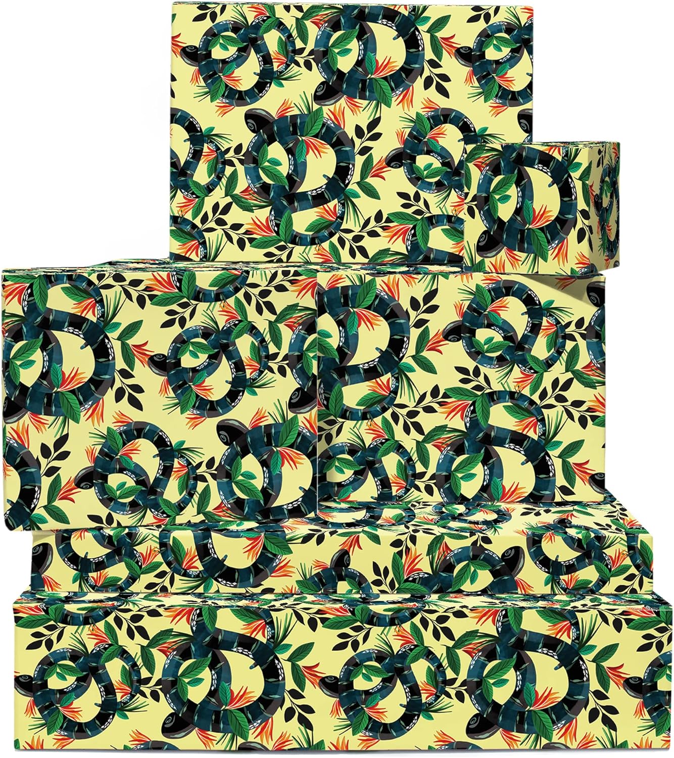 Amazon.com: CENTRAL 23 Snake Wrapping Paper - Floral Botanical - 6 Gift ...