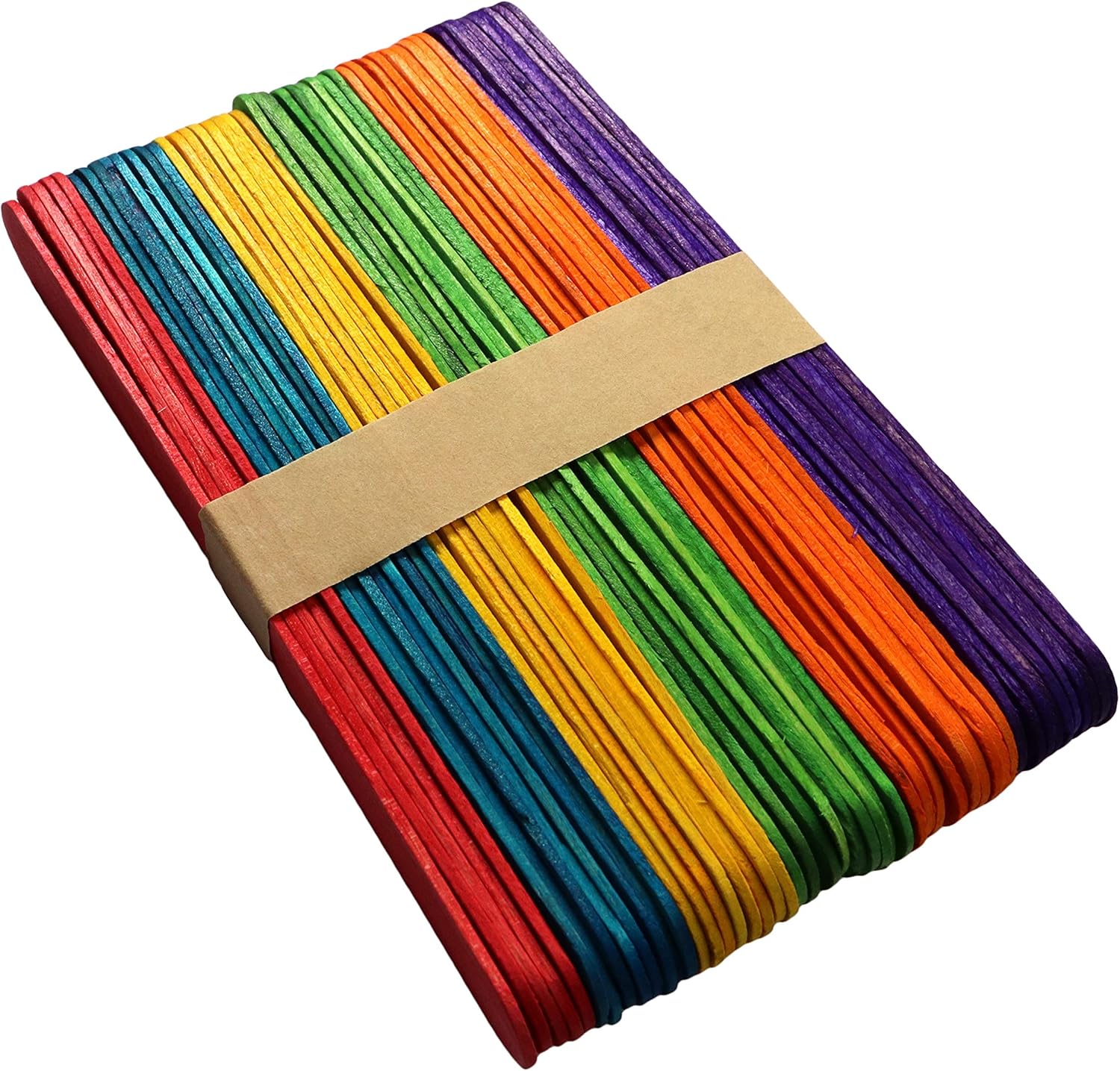 Buy Colored Jumbo Craft Sticks, Wood Craft Sticks 6 Inch (Pack of 100 ...