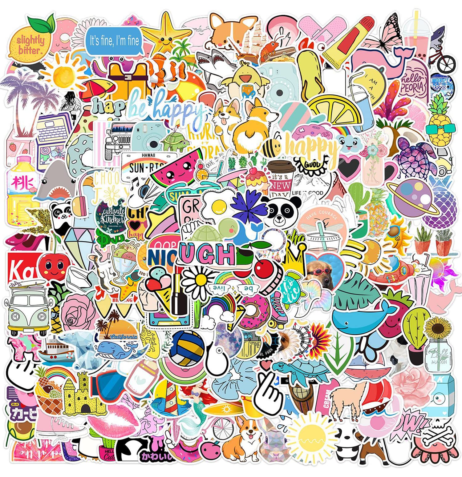 Stickers 300 Pieces Stickers Aesthetic Set for Laptop, Waterproof High ...