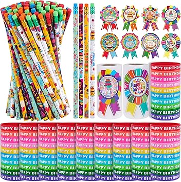 Amazon.com: Kolewo4ever 400 Pieces Happy Birthday Gifts Set,100 ...