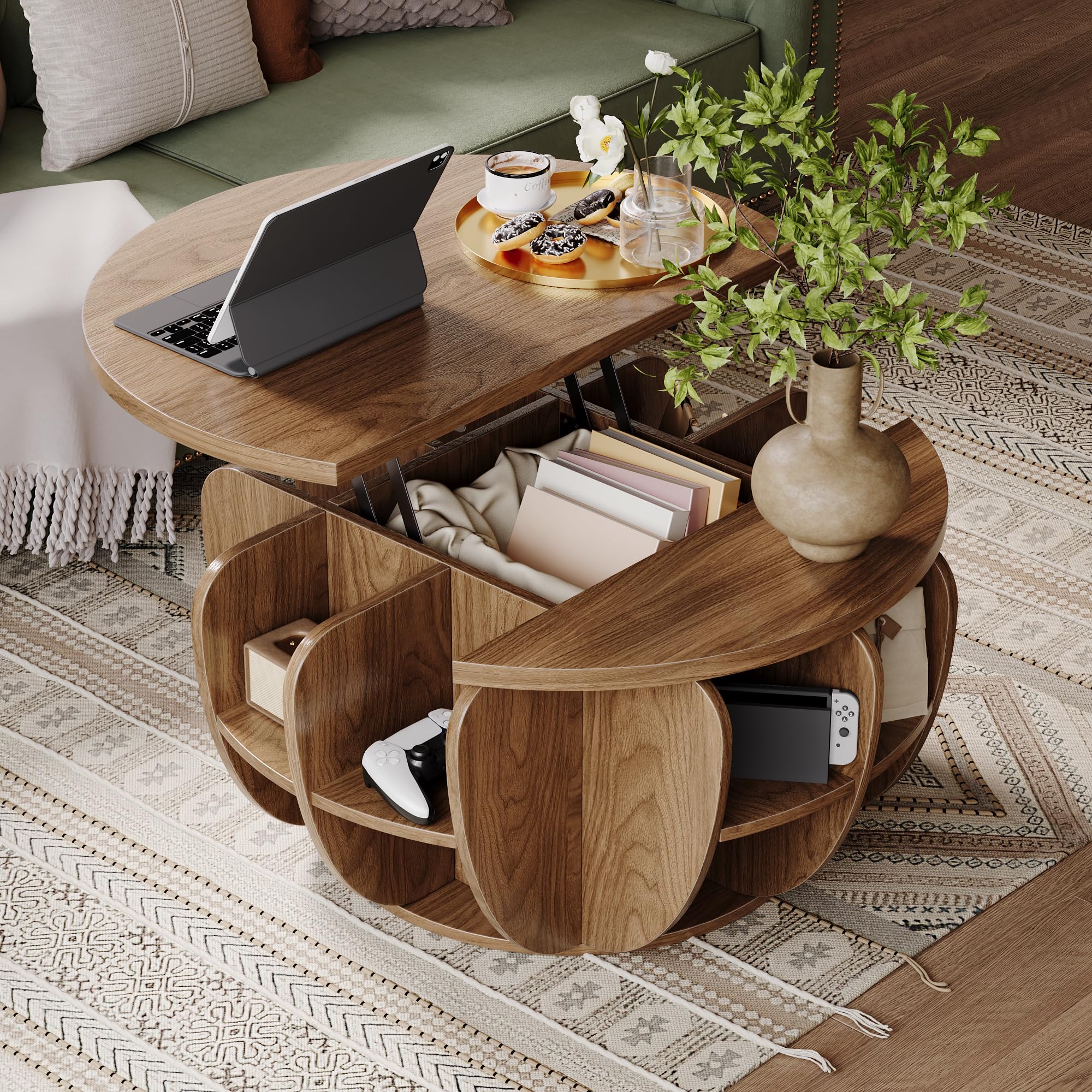 Rustic Modern Coffee Tables Storage Mjkone Coffee Table, Mid Century