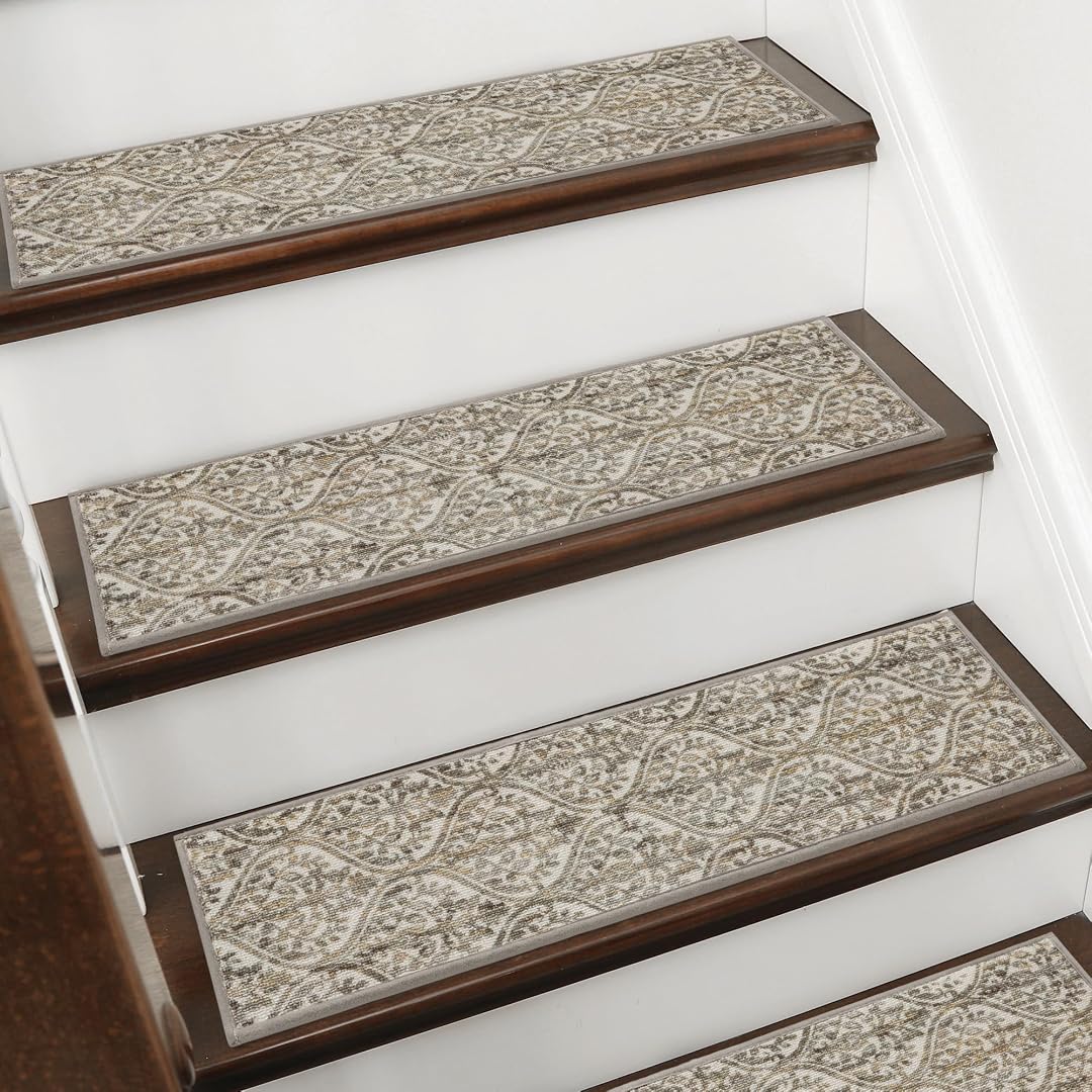 Beqhause Stair Treads For Wooden Steps Non Slip Machine Washable ...