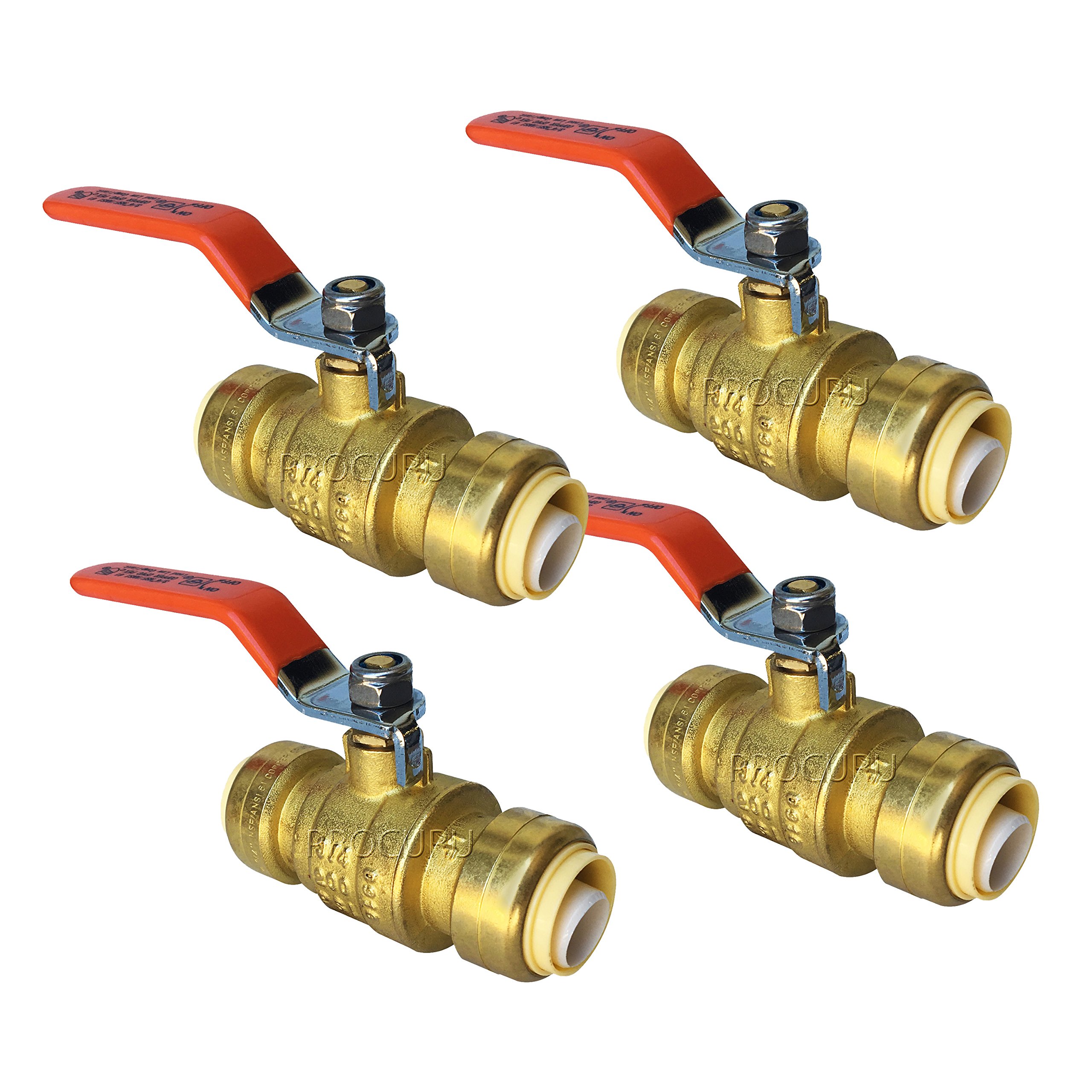 Snapklik.com : PROCURU 4-Pack 3/4-Inch PushFit Forged Brass Ball Valve ...