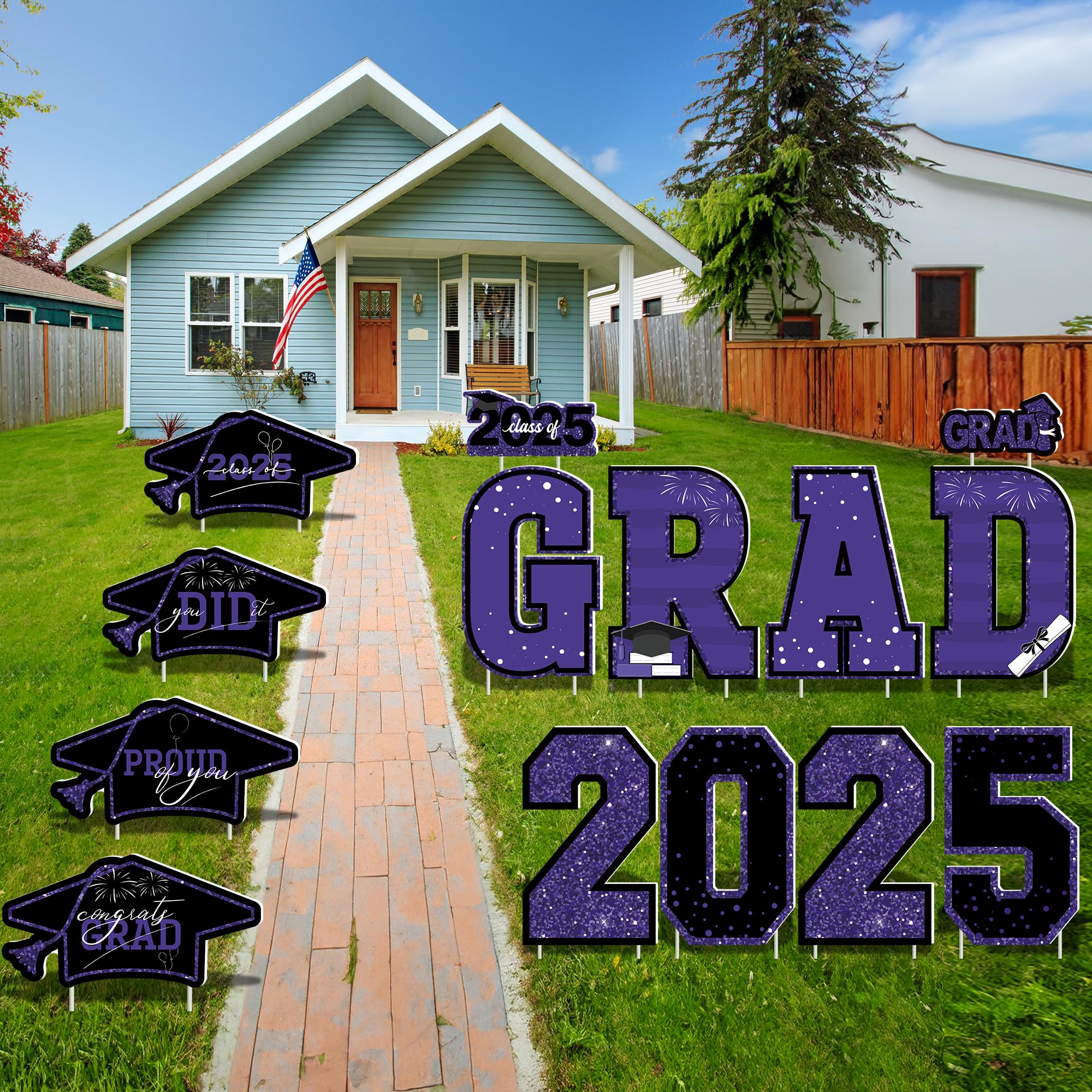 Snapklik.com : 14 Pieces Graduation Yard Signs 2025, Class Of 2025 ...