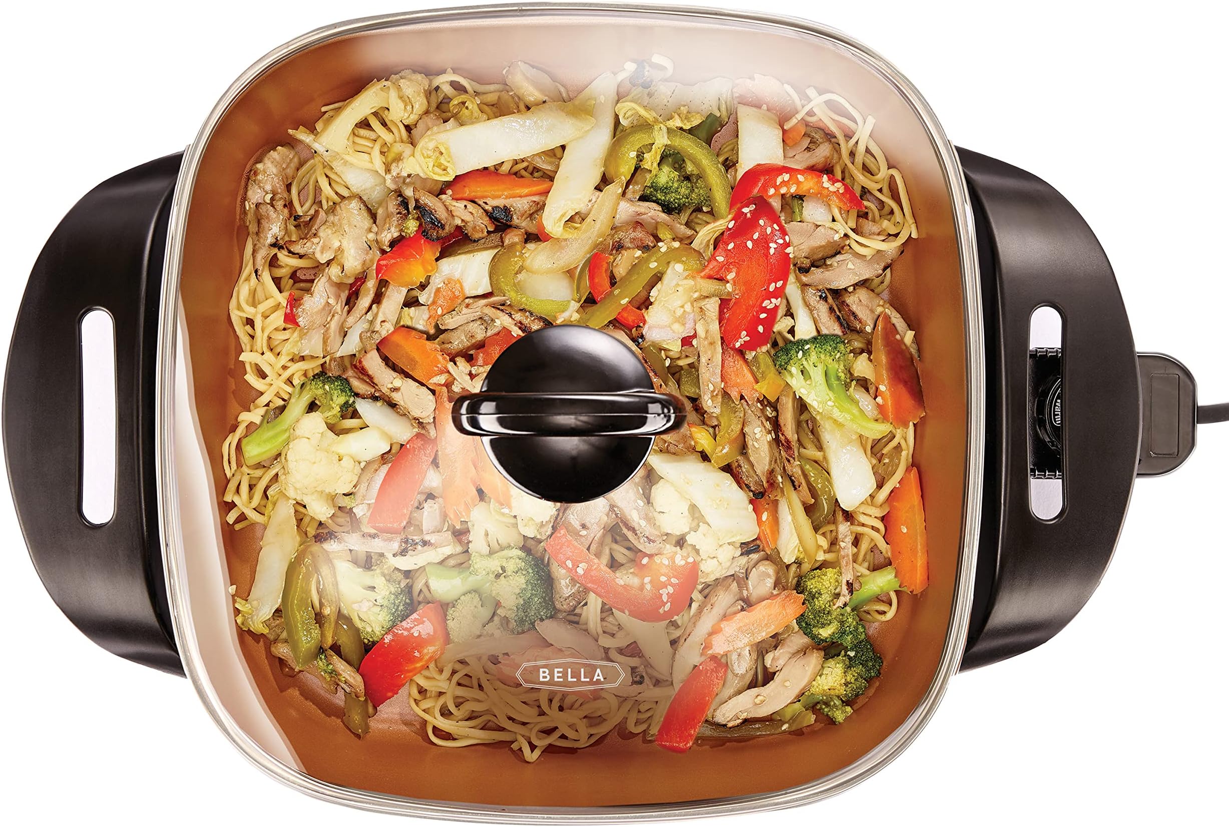 Amazon.com: Electric Wok With Lid Nonstick - Electric Skillet Serves ...