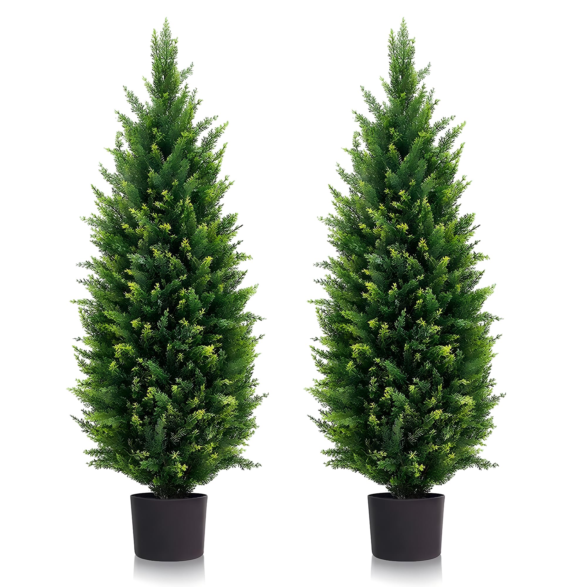 3ft Artificial Topiary Trees Beautiful Realistic Faux Cedar Pines UV ...