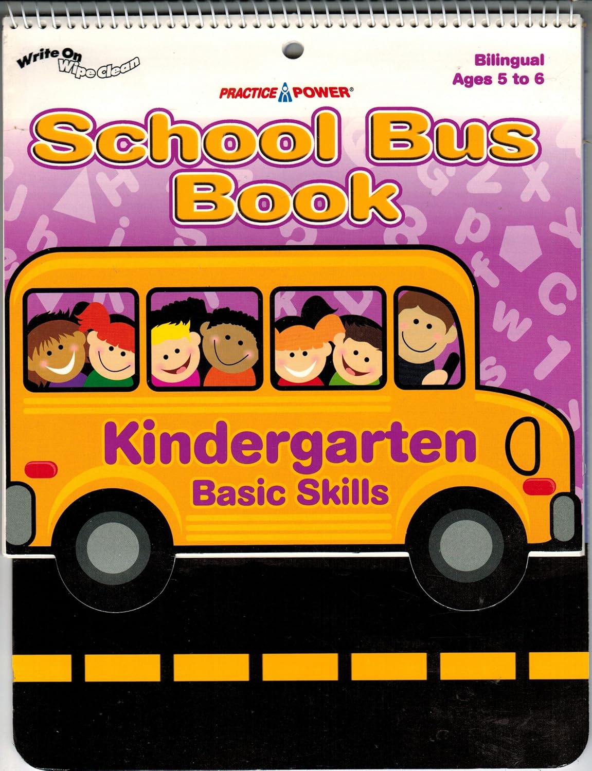 Kindergarten Basic Skills School Bus Book, Bilingual Ages 5-6, Wipe Off ...