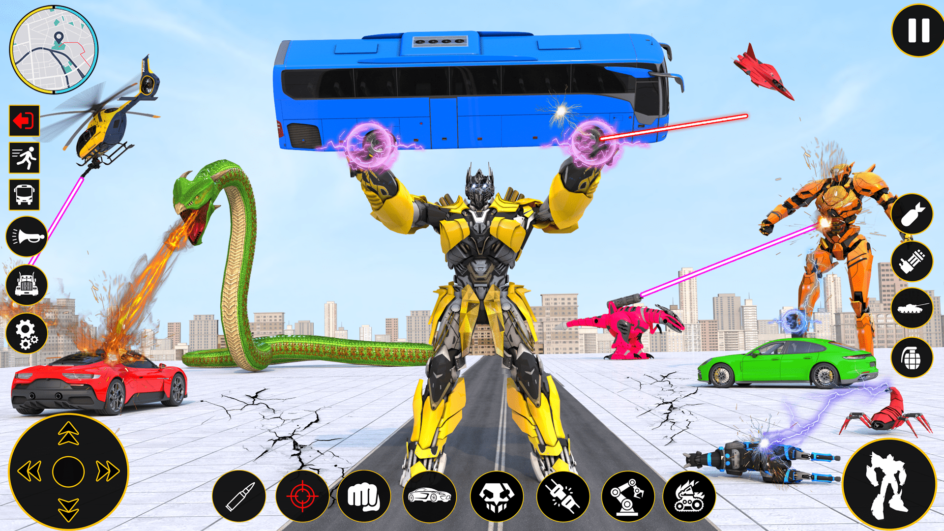 Snake Car Robot Transformer 3D - Robot City Car Battle Transformation ...