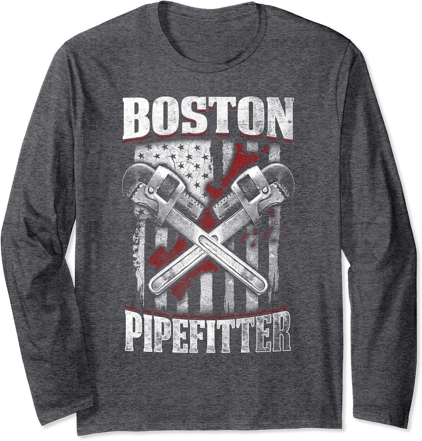 Amazon.com: Boston pipefitter long sleeve tee tshirt pipe wrench shirt ...