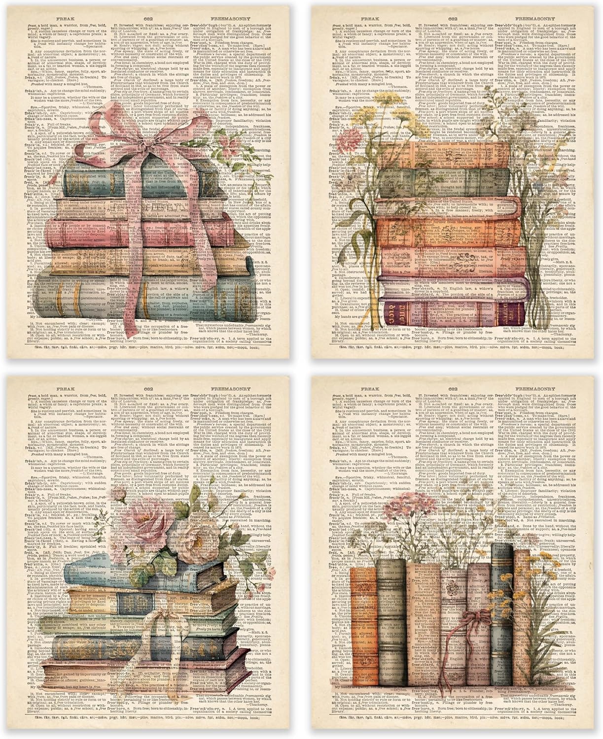 Amazon.com: BESERH Retro Bookish Wall Decor, Vintage Book Wall Art ...