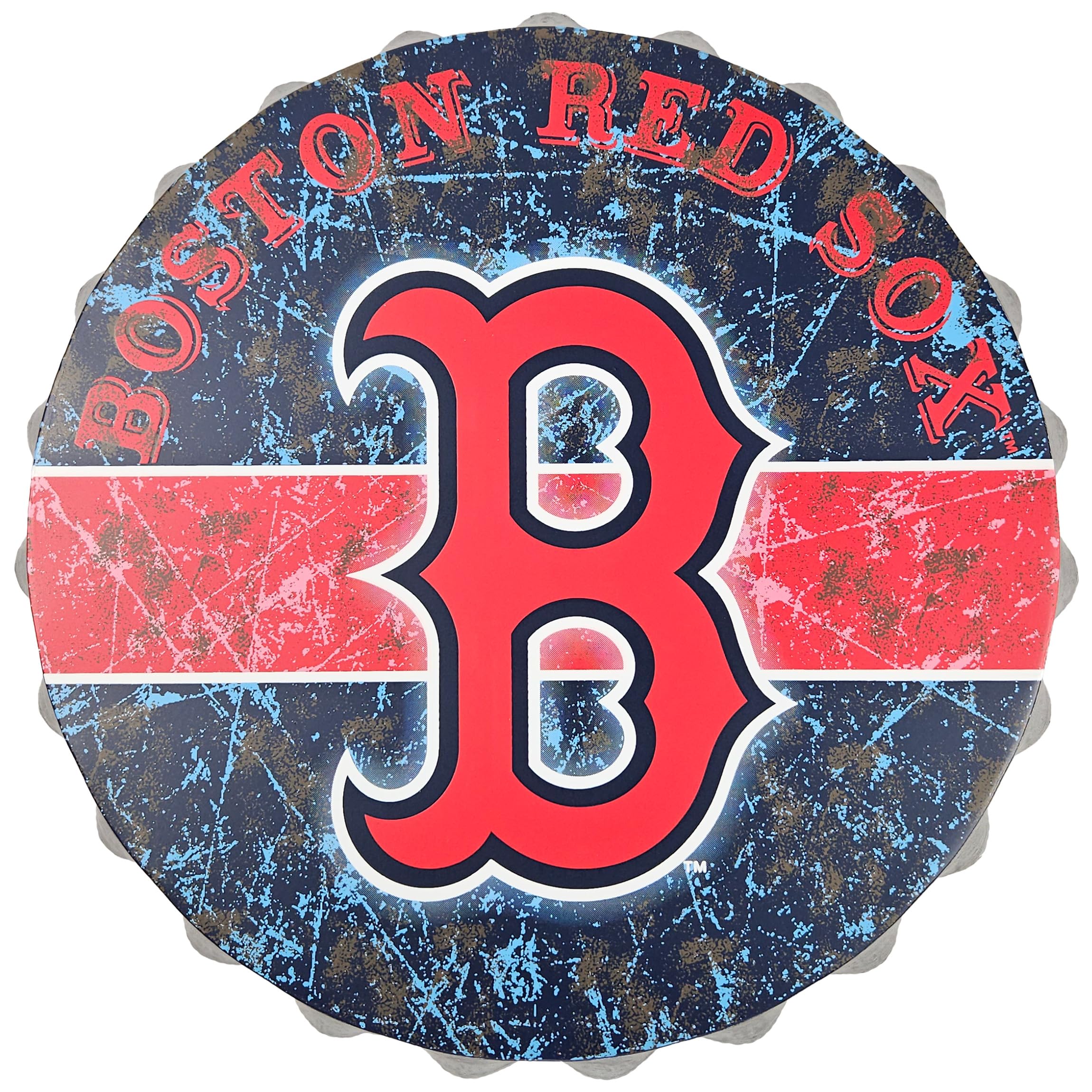 Amazon.com : FOCO Boston Red Sox Metal Distressed Bottlecap Sign ...