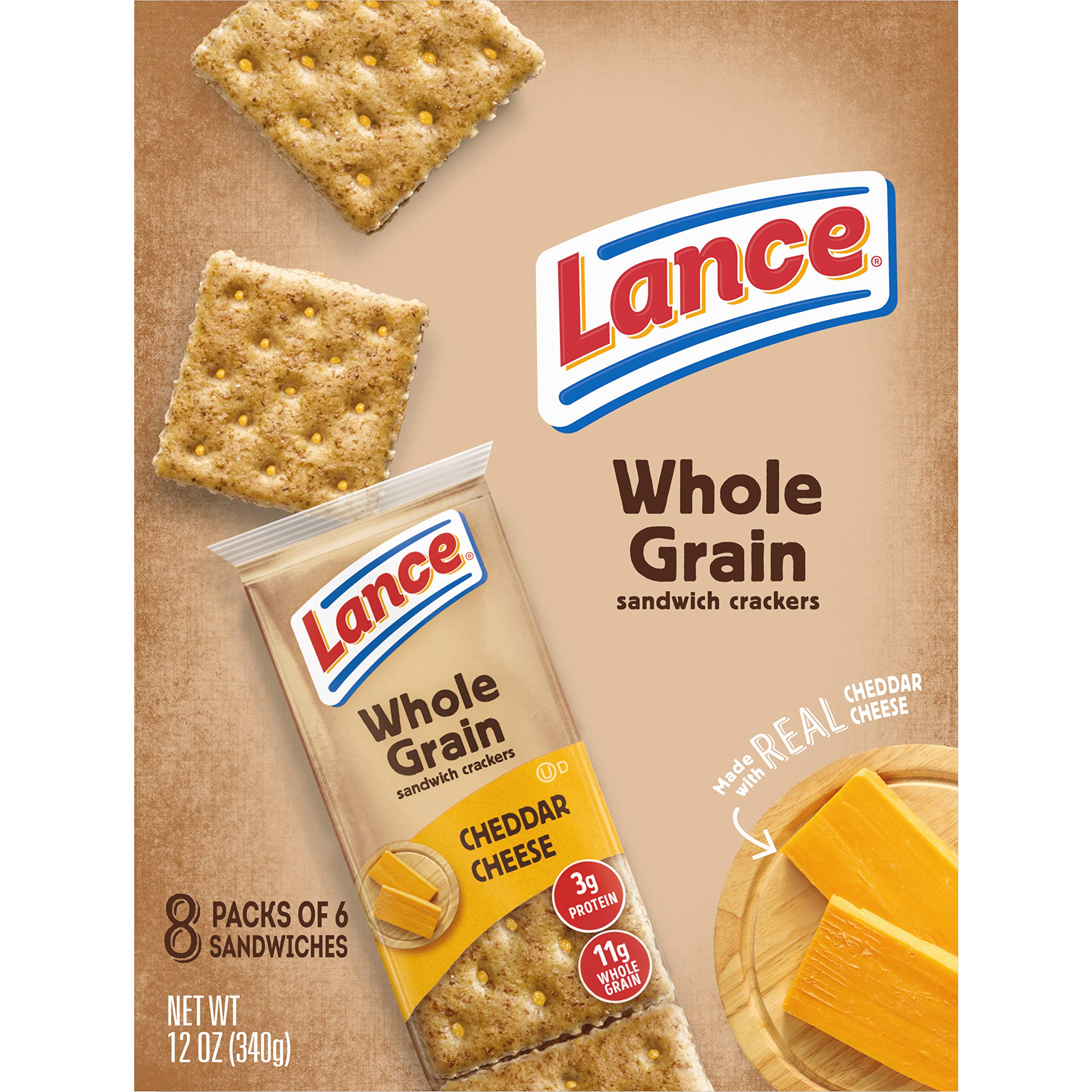 Snapklik.com : Lance Sandwich Crackers, Whole Grain Cheddar Cheese, 8 ...