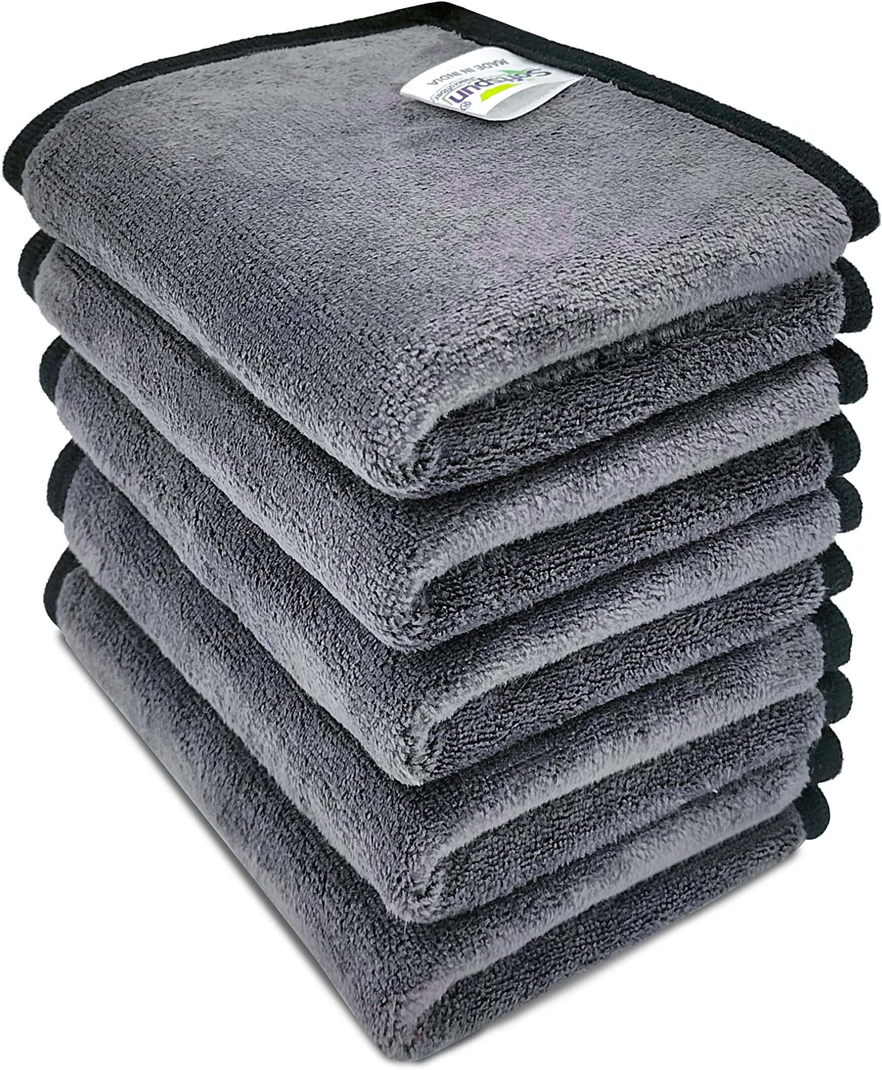 SOFTSPUN Microfiber Super Absorbent Small Wipes, 500 GSM 20X30 Cms 5 ...