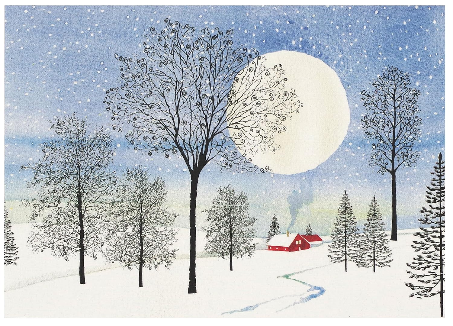 Moonlit Cottage Deluxe Boxed Holiday Cards (Christmas Cards, Greeting ...