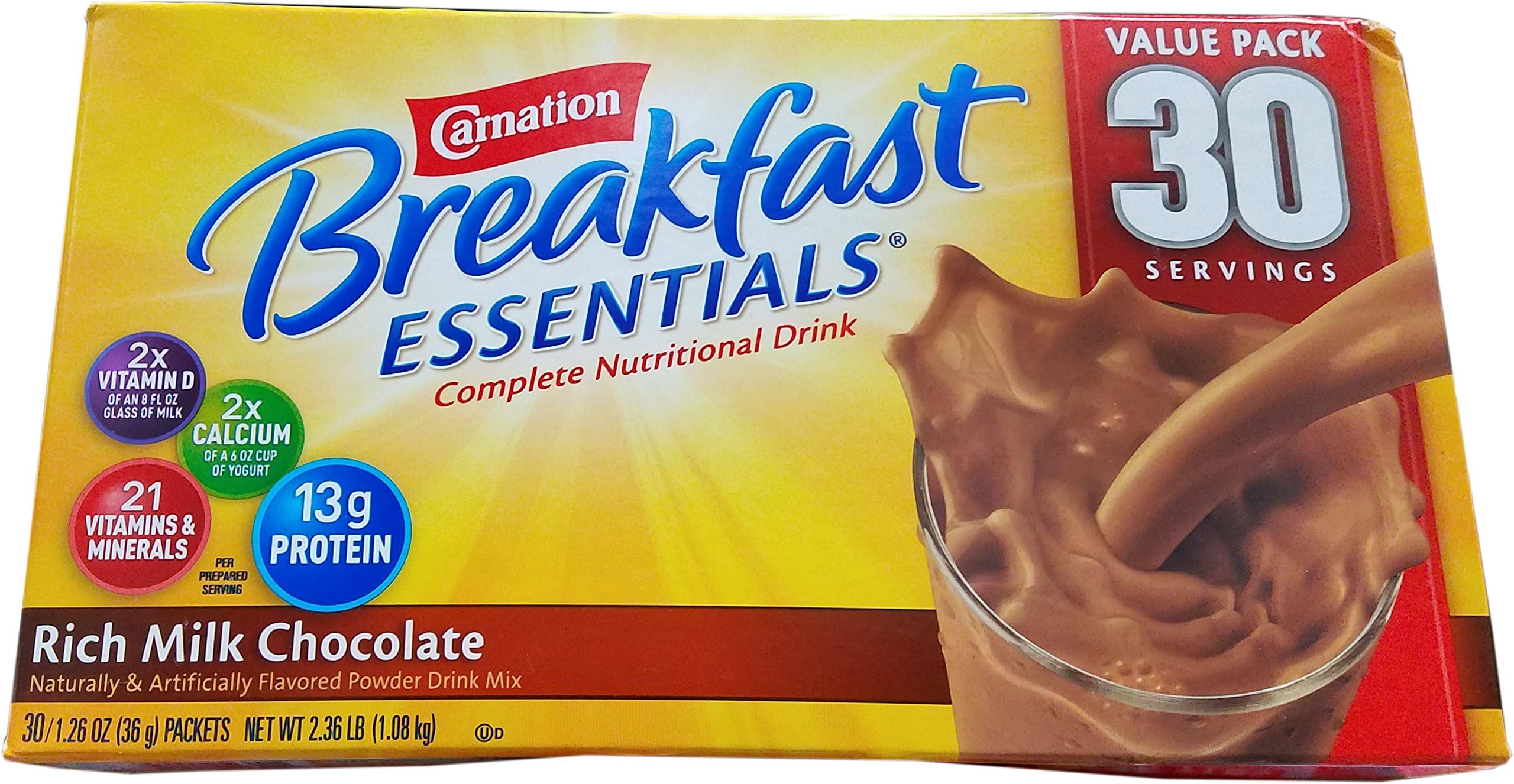 Amazon.com : CARNATION BREAKFAST ESSENTIALS RICH MILK CHOCOLATE INSTANT ...