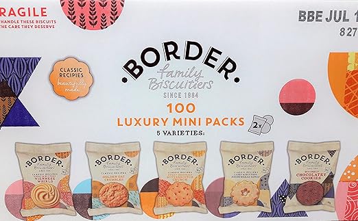 Border Biscuits 100 Luxury Mini Packs with 5 Varieties : Amazon.co.uk ...