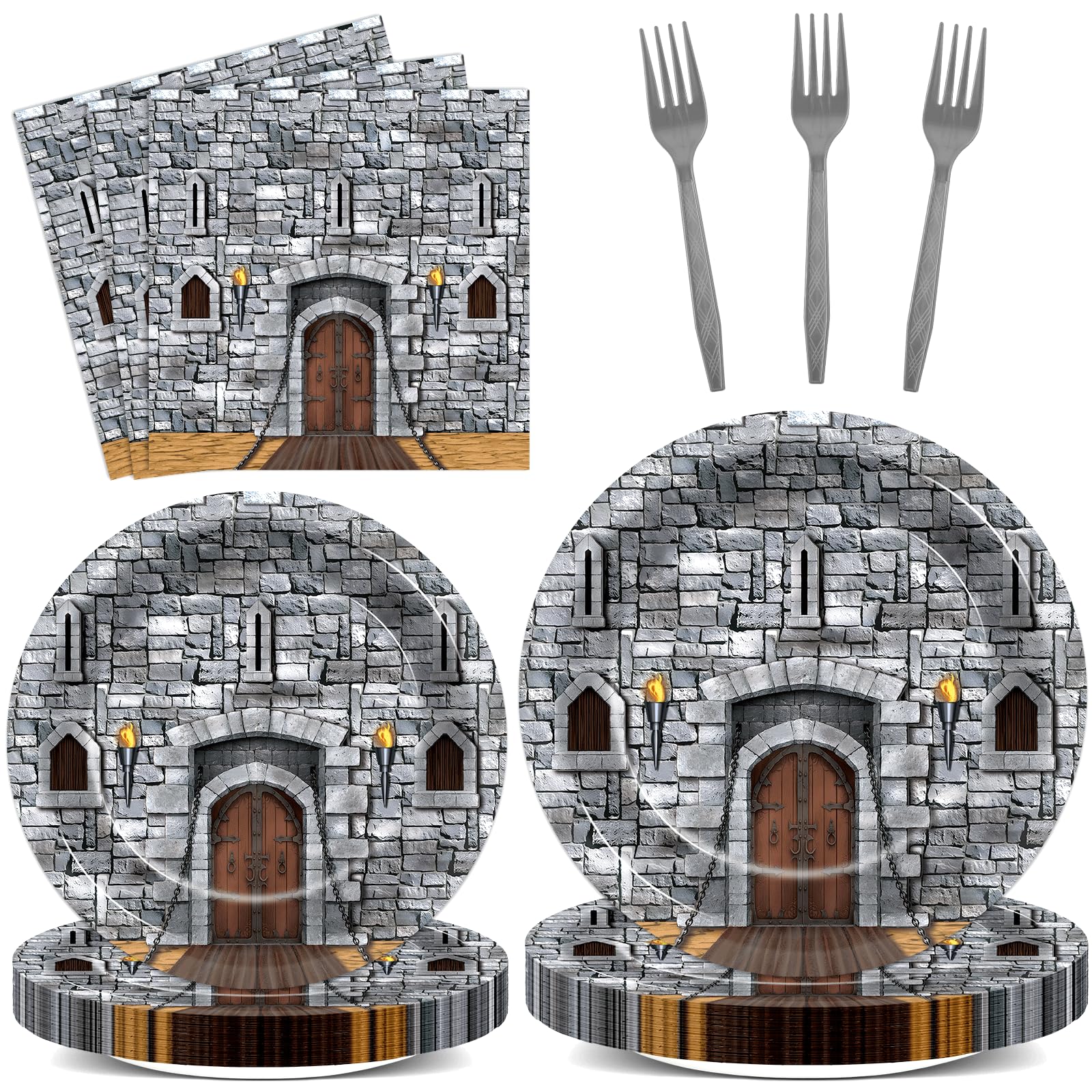 Amazon.com: 96PCS Medieval Party Plates and Napkin Castle Party ...