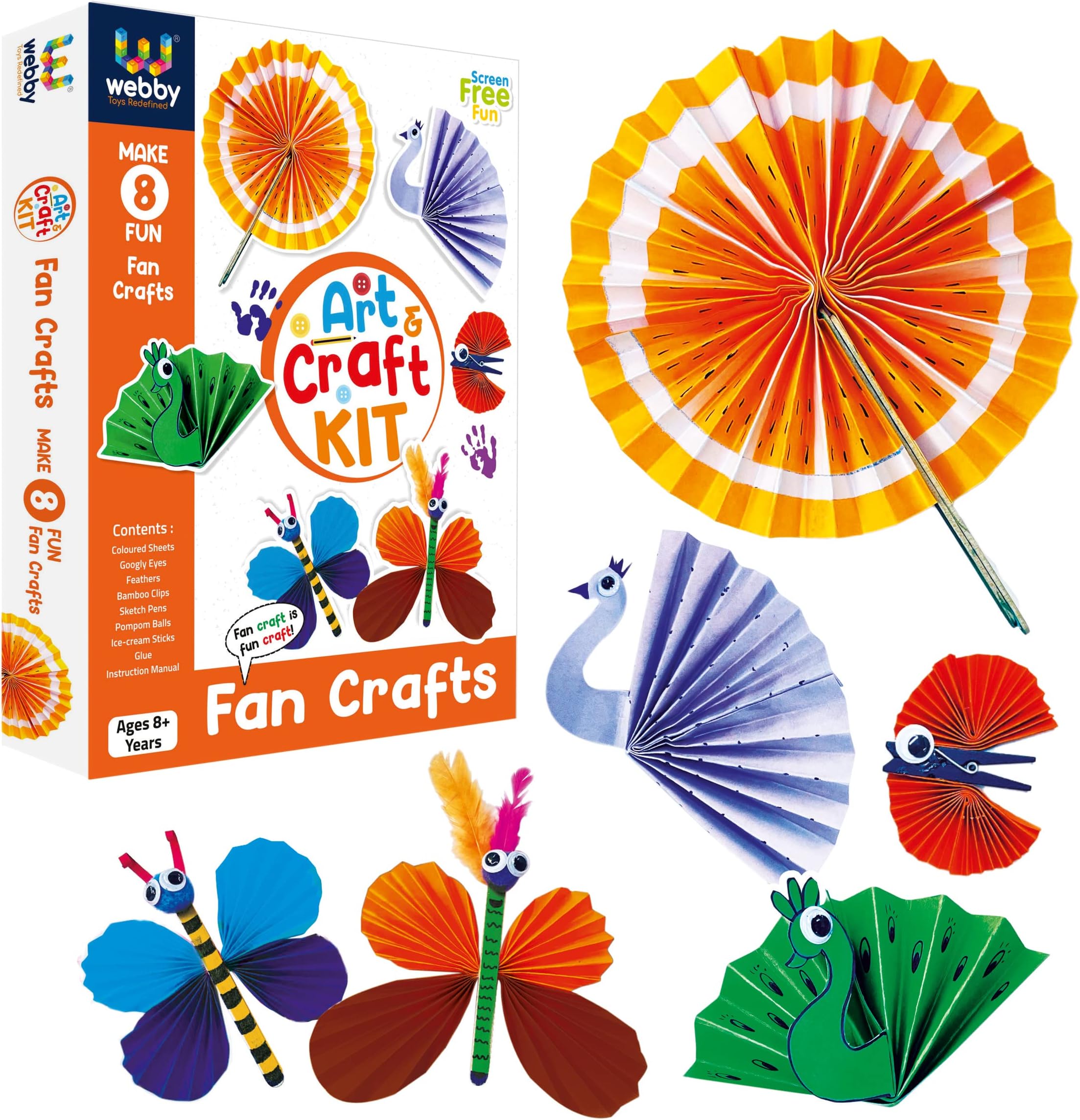 Webby Paper DIY Fan Art and Craft Activity Kit | Hobby Kit | Decoration ...