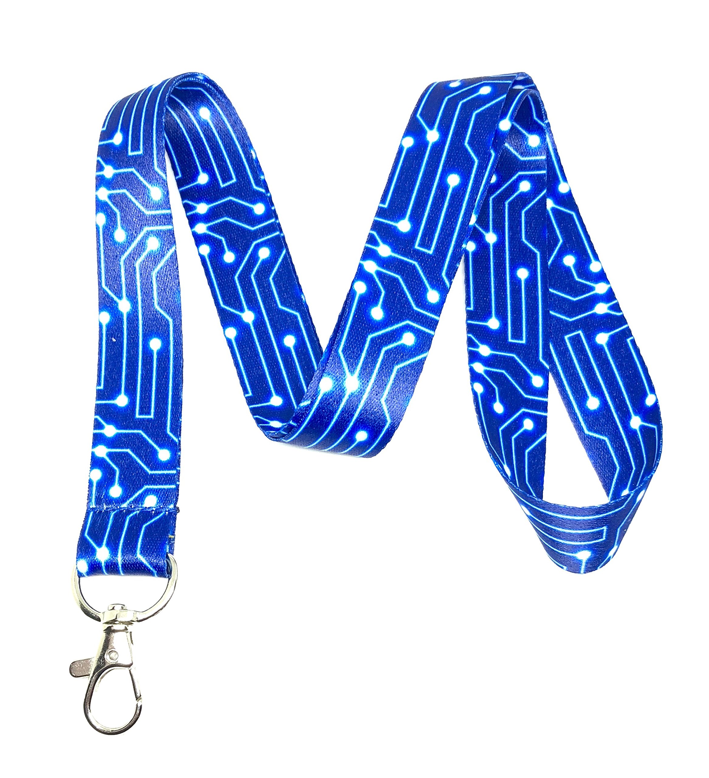 Amazon.com : Circuit Board Print Lanyard Key Chain Id Badge Holder ...