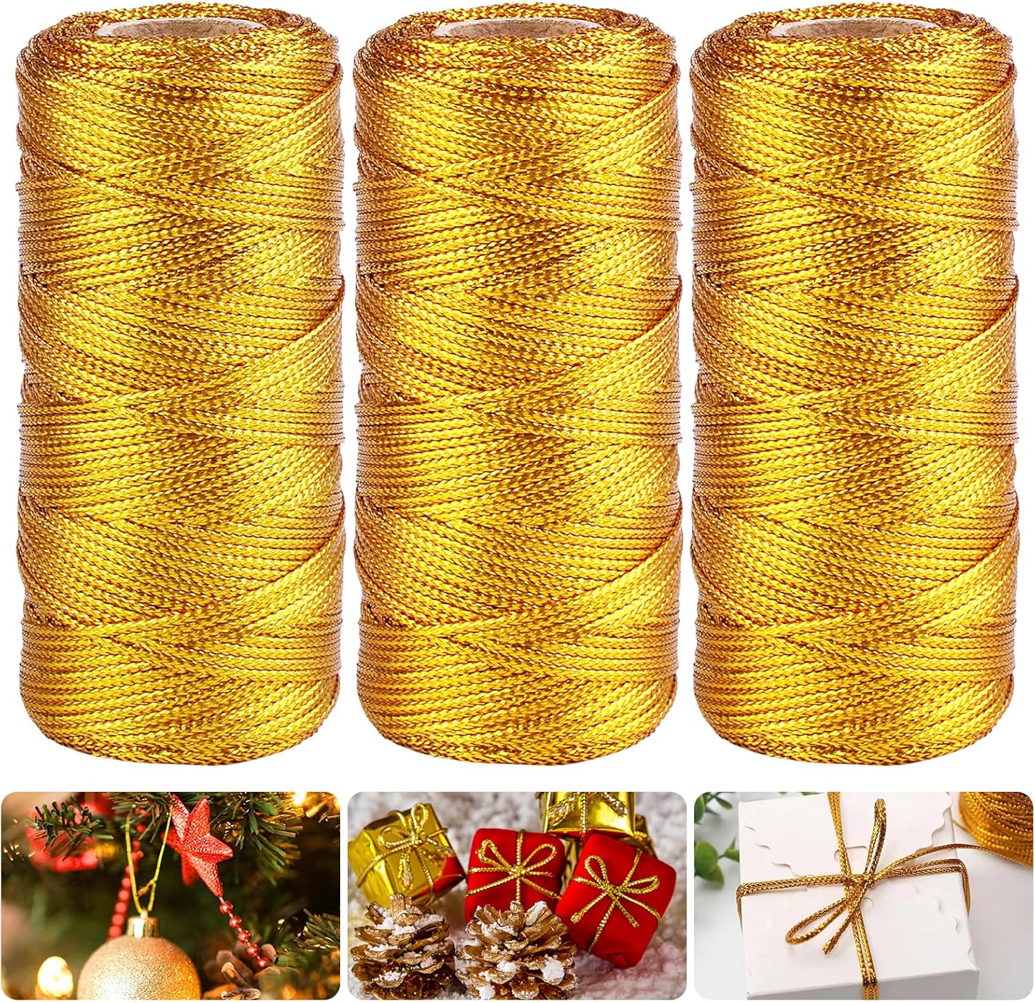 3 Rotoli Filo Dorato, Filo Metallico Dorato, Cordoncino Oro 1,5 mm ...