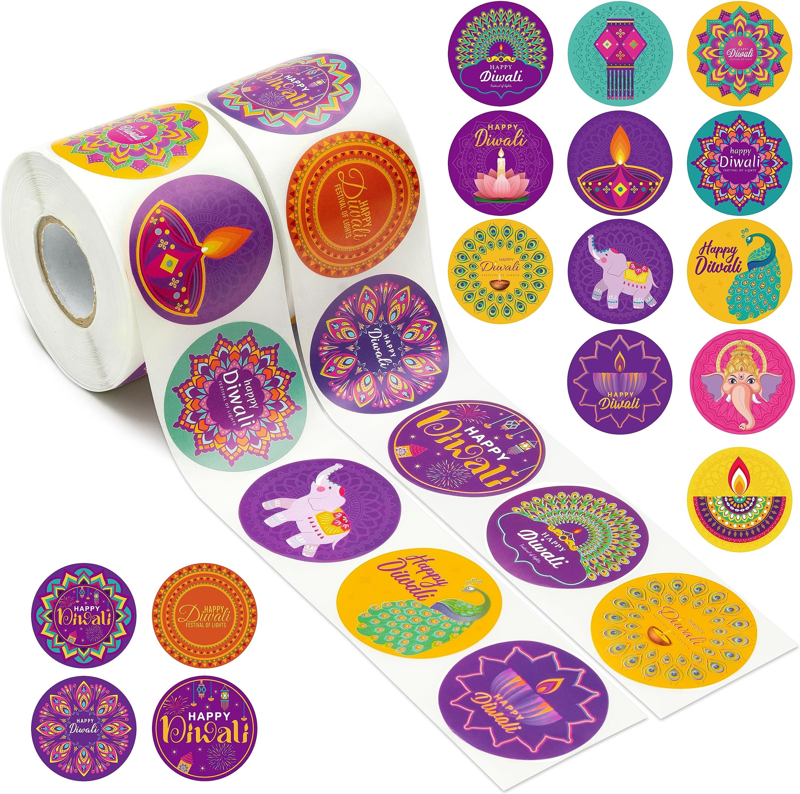Amazon.com: weRevel Happy Diwali Party Stickers, 40 Count, 2 Inches ...