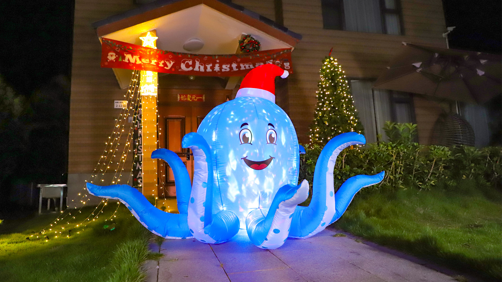 Watch 7FT Christmas Inflatable Blue Octopus on Amazon Live
