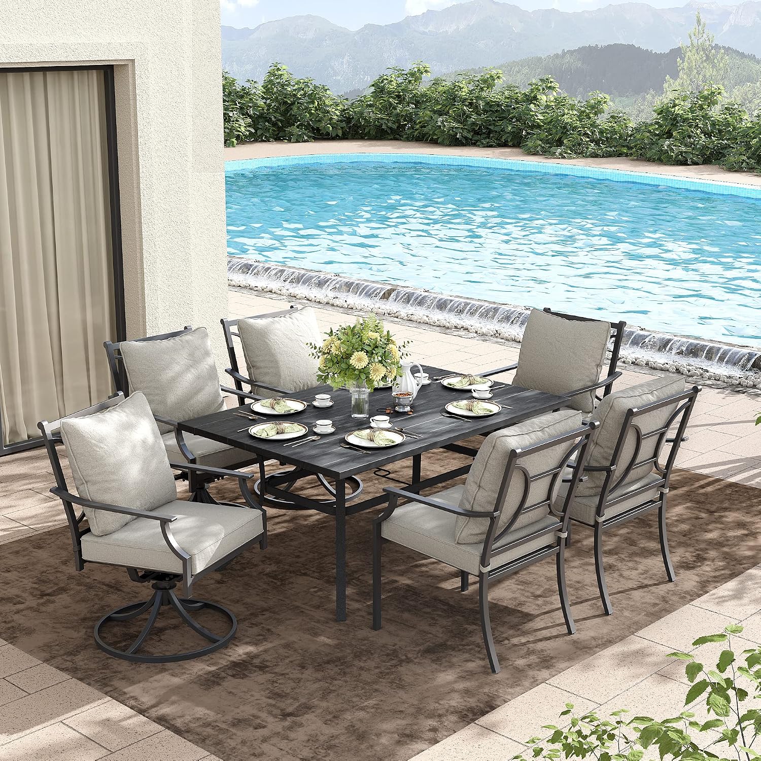 Amazon.com: Grand patio Outdoor Patio Dining Set for 6, 7 Pieces ...