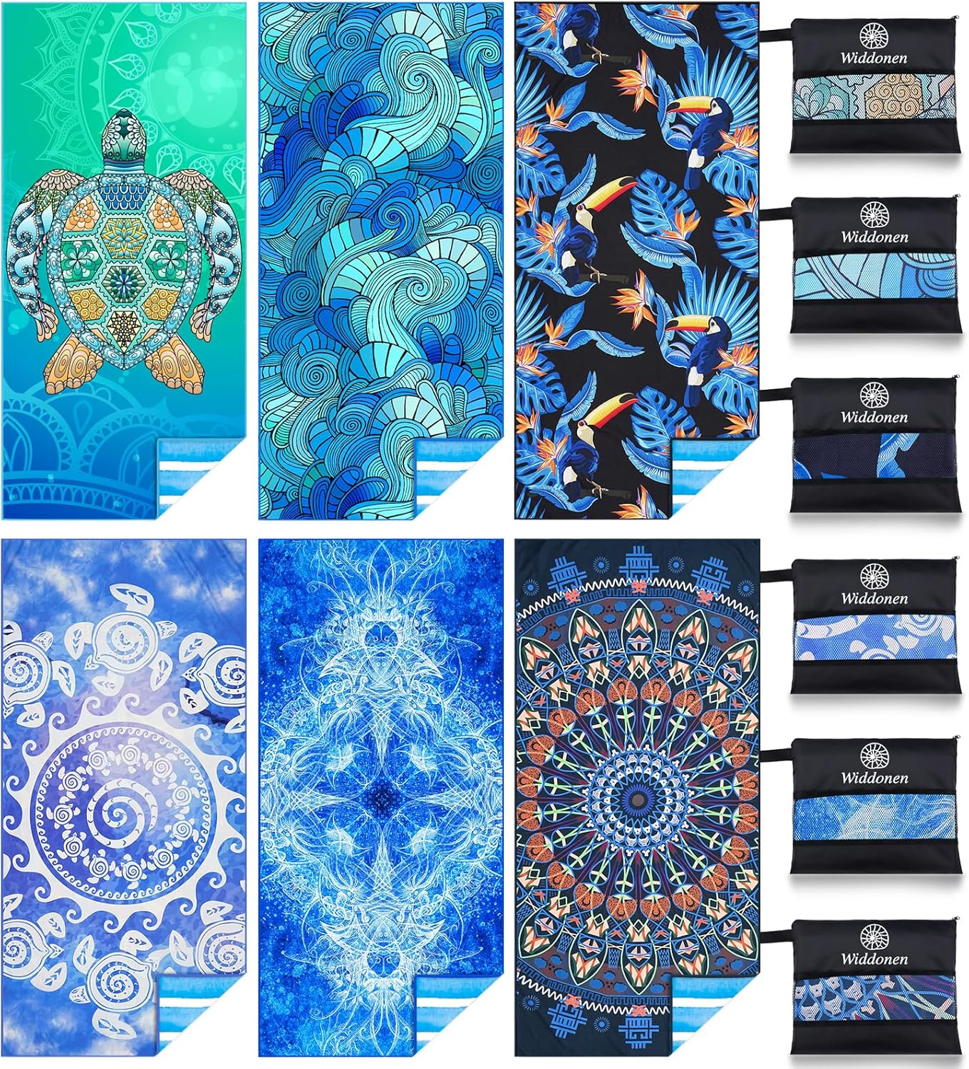 Amazon.com: 6 Pack Microfiber Lightweight Beach Towel Sand Free Quick ...