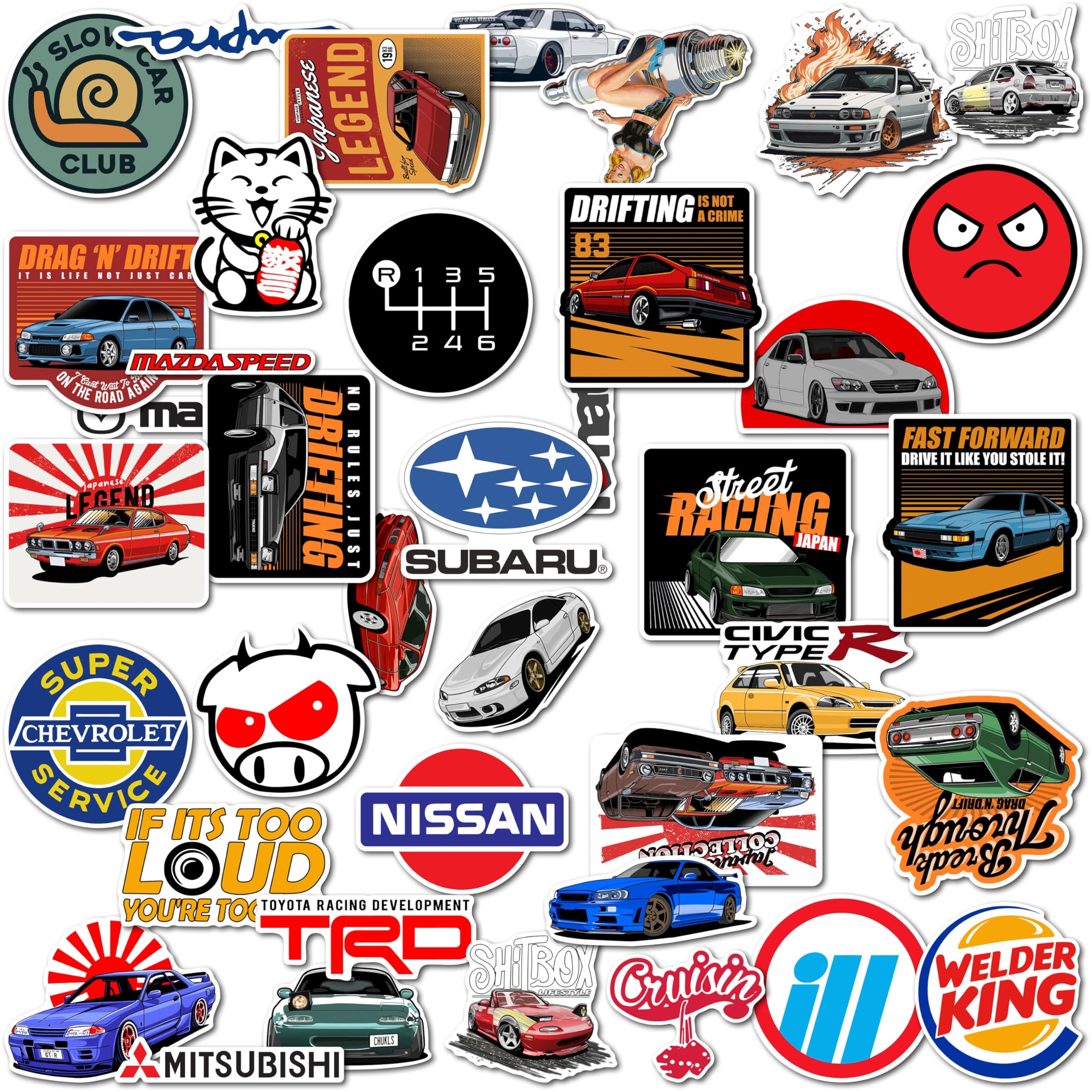 WallDesign Race-Ready 40 Collection of Authentic JDM Sticker Set ...