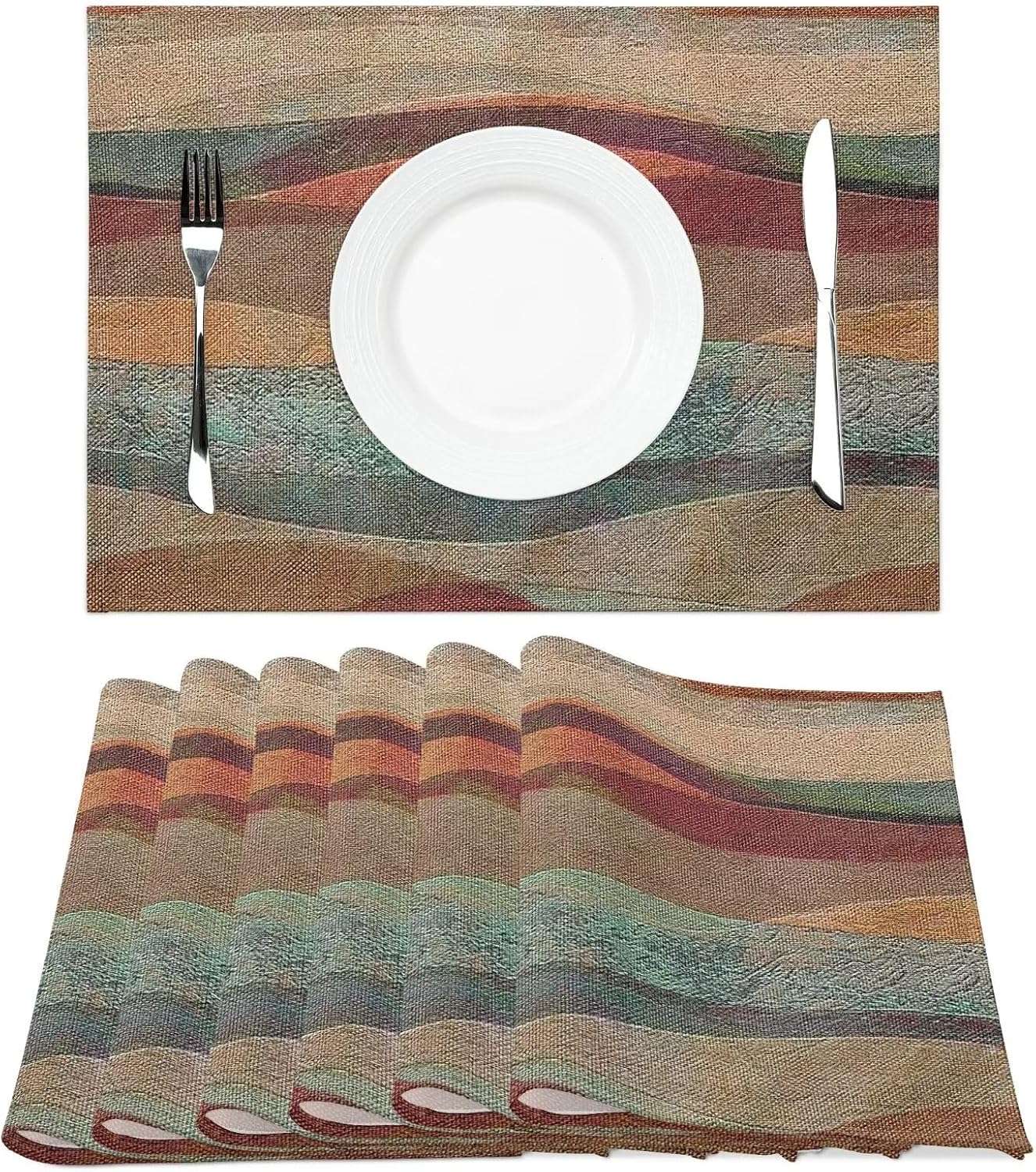 Amazon.com: Placemats Set of 6, Southwest Arizona Travertine Sandstone ...
