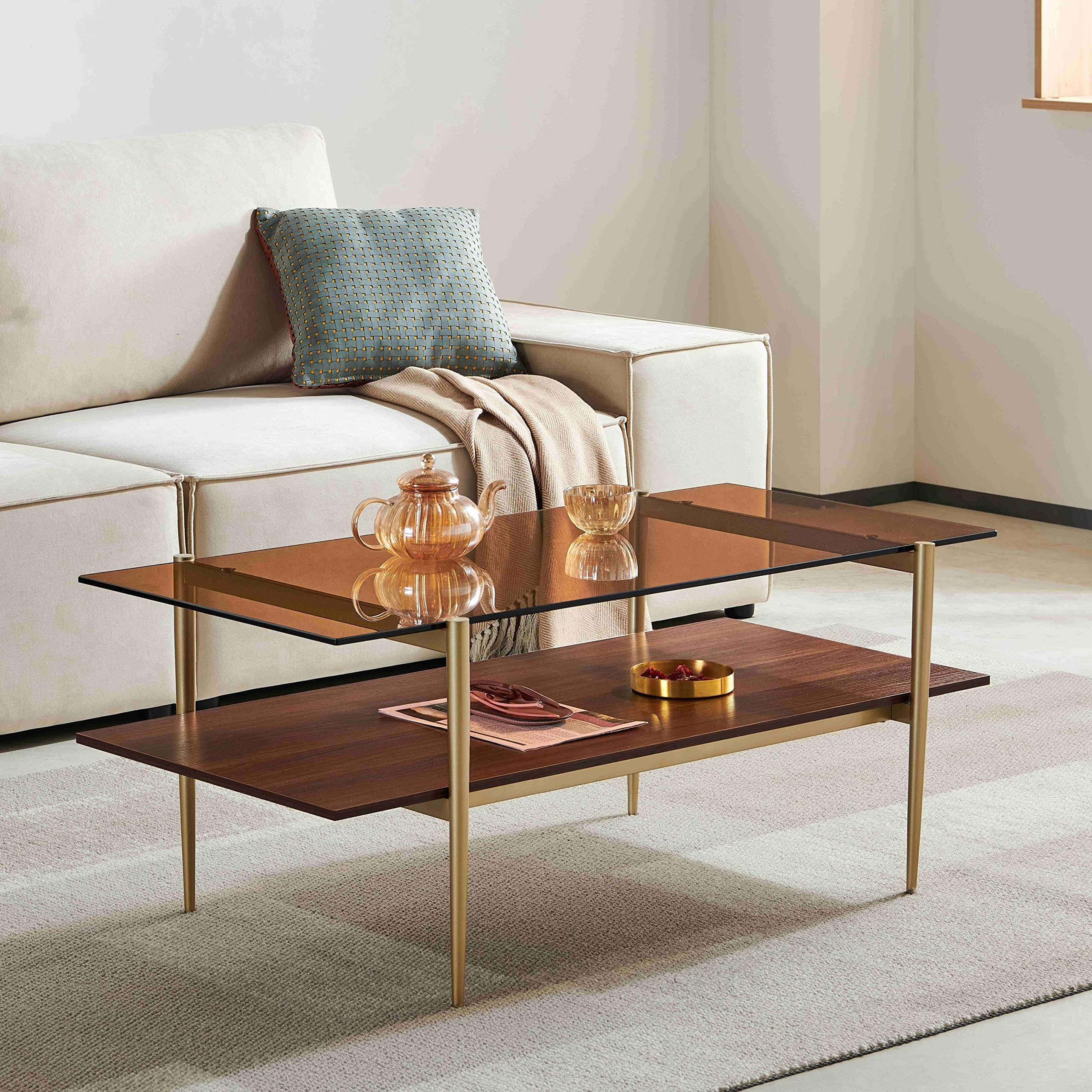 Amazon.com: Artloge Iridescent Acrylic Coffee Table: Modern Chic ...