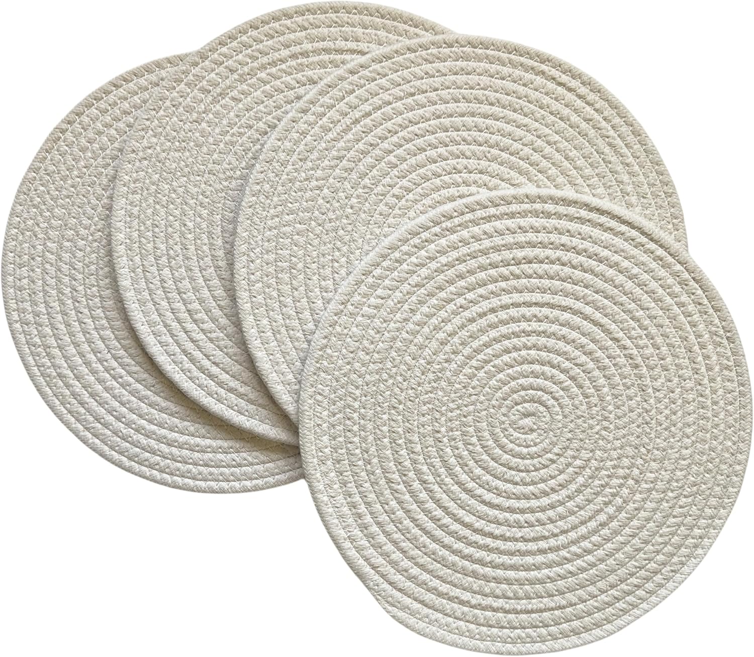 Amazon.com: WAZAIGUR Round Placemats Washable Thick Cotton Absorbent 13 ...