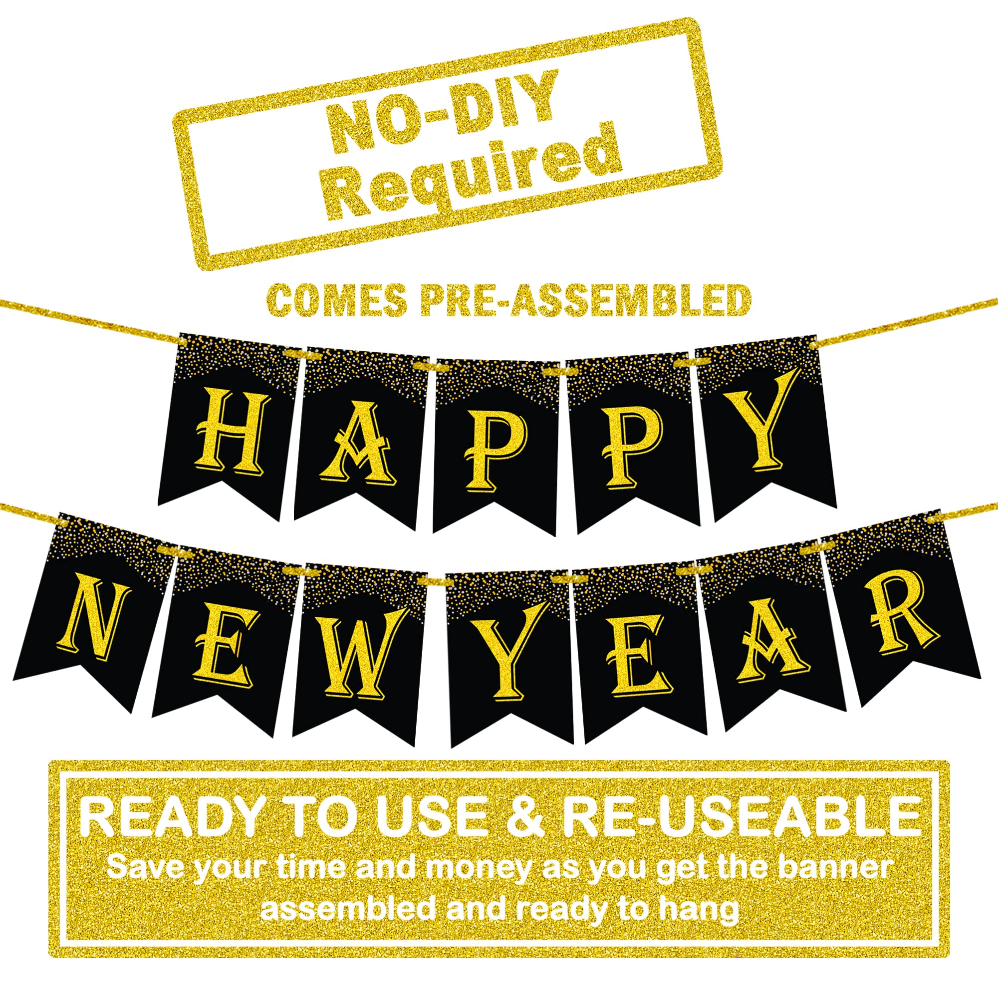 Snapklik.com : Happy New Year Banner - Large 10 Feet, Pre-Strung ...