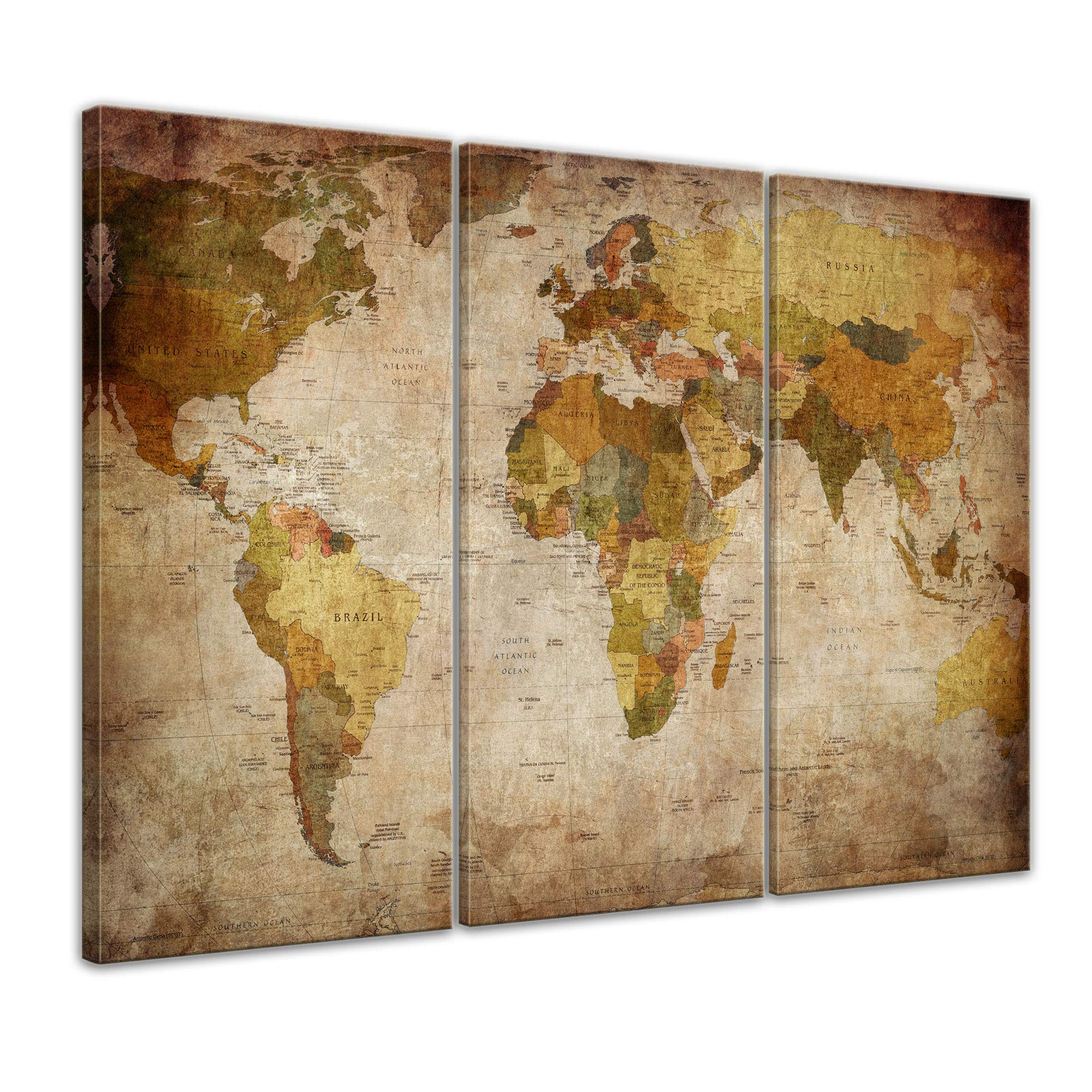 Cartes Du Monde De Style Vintage Poster La Carte Du Monde Dans Le