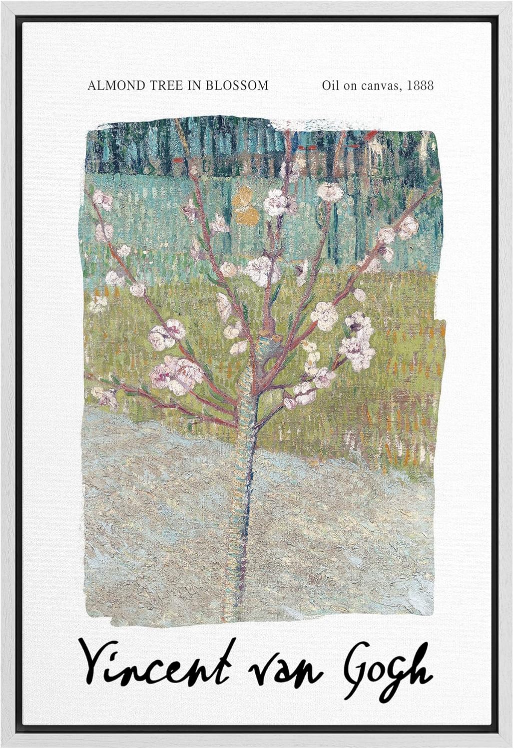 Amazon.com: SIGNLEADER Framed Canvas Print Wall Art Van Gogh Almond ...