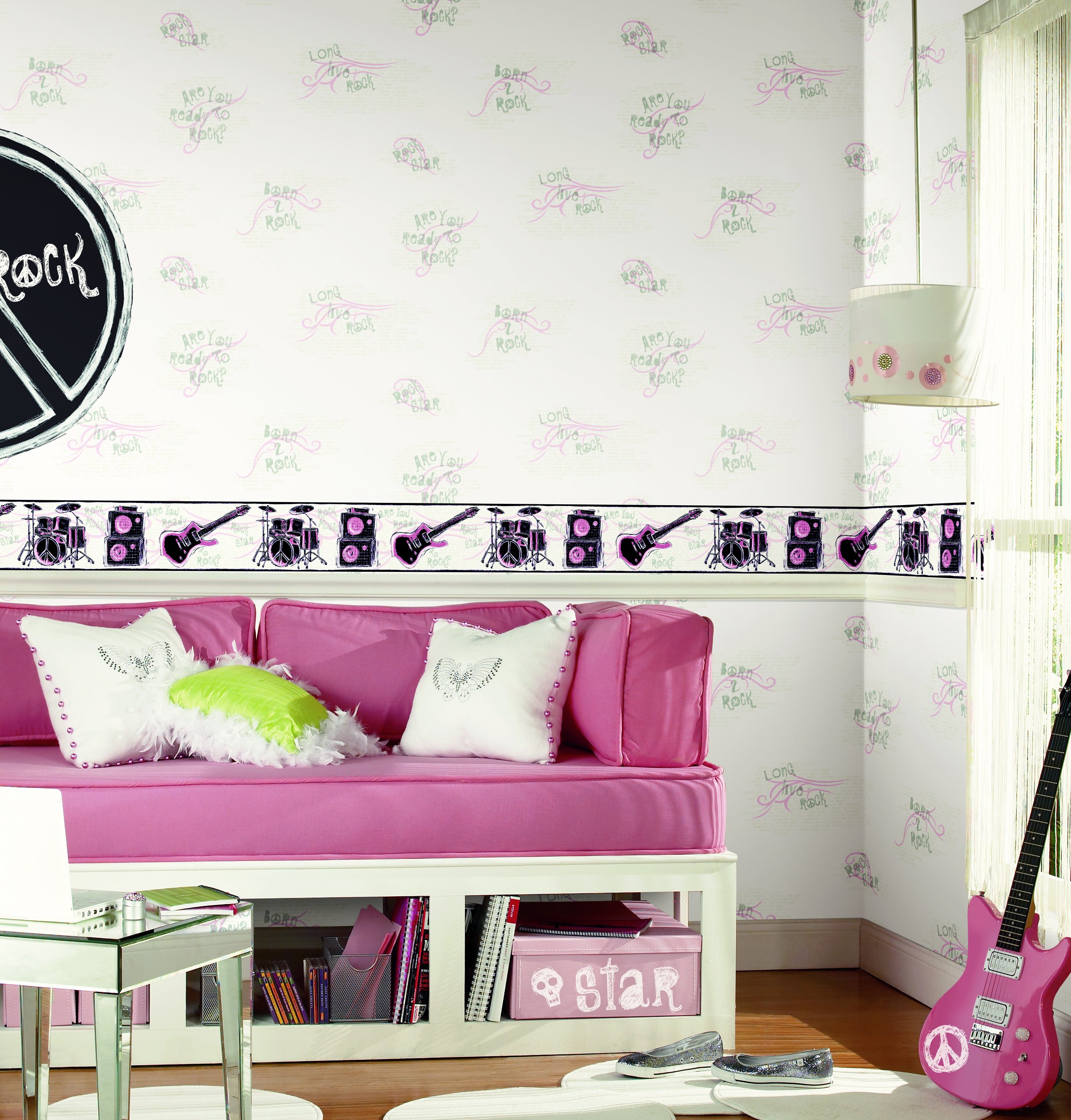 Black Guitar Wallpaper Border