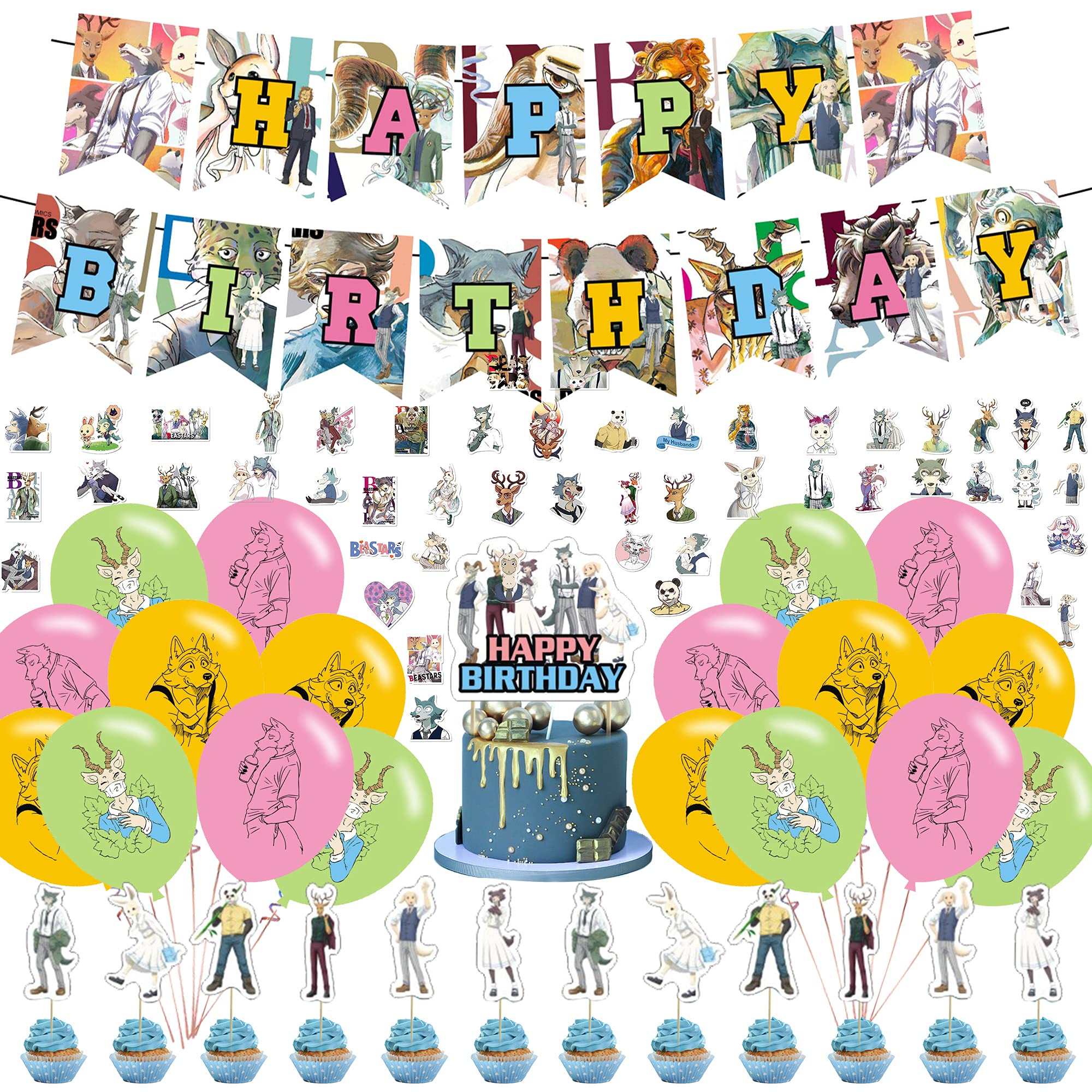 Orglenge 82 Pcs Beastars Birthday Party Supplies Anime Beastars Party ...