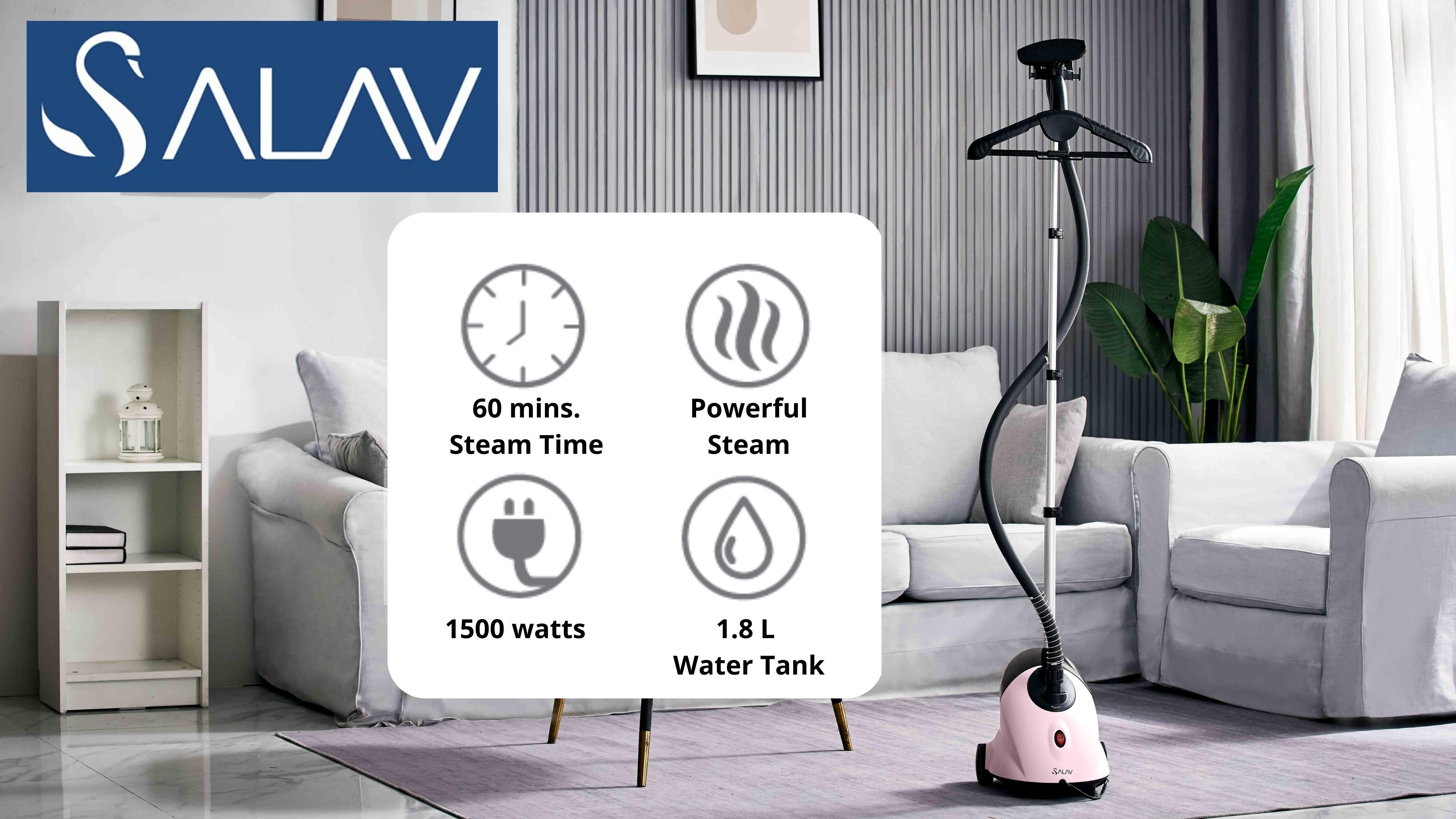Watch SALAV GS18-DJ/120 Garment Steamer with Adjust Hanger on Amazon Live