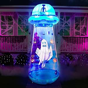 Amazon.com: Joiedomi 12 FT Tall Halloween Inflatable UFO Decoration with Built-in LEDs ...