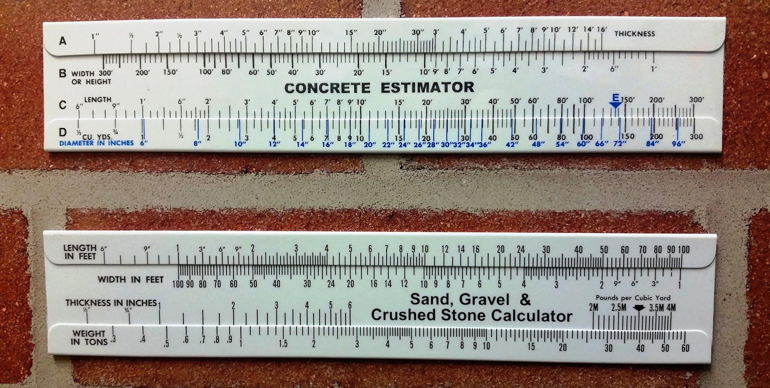 Amazon.com : Concrete Estimator Slide Ruler 300 Yard Volume Calculator ...