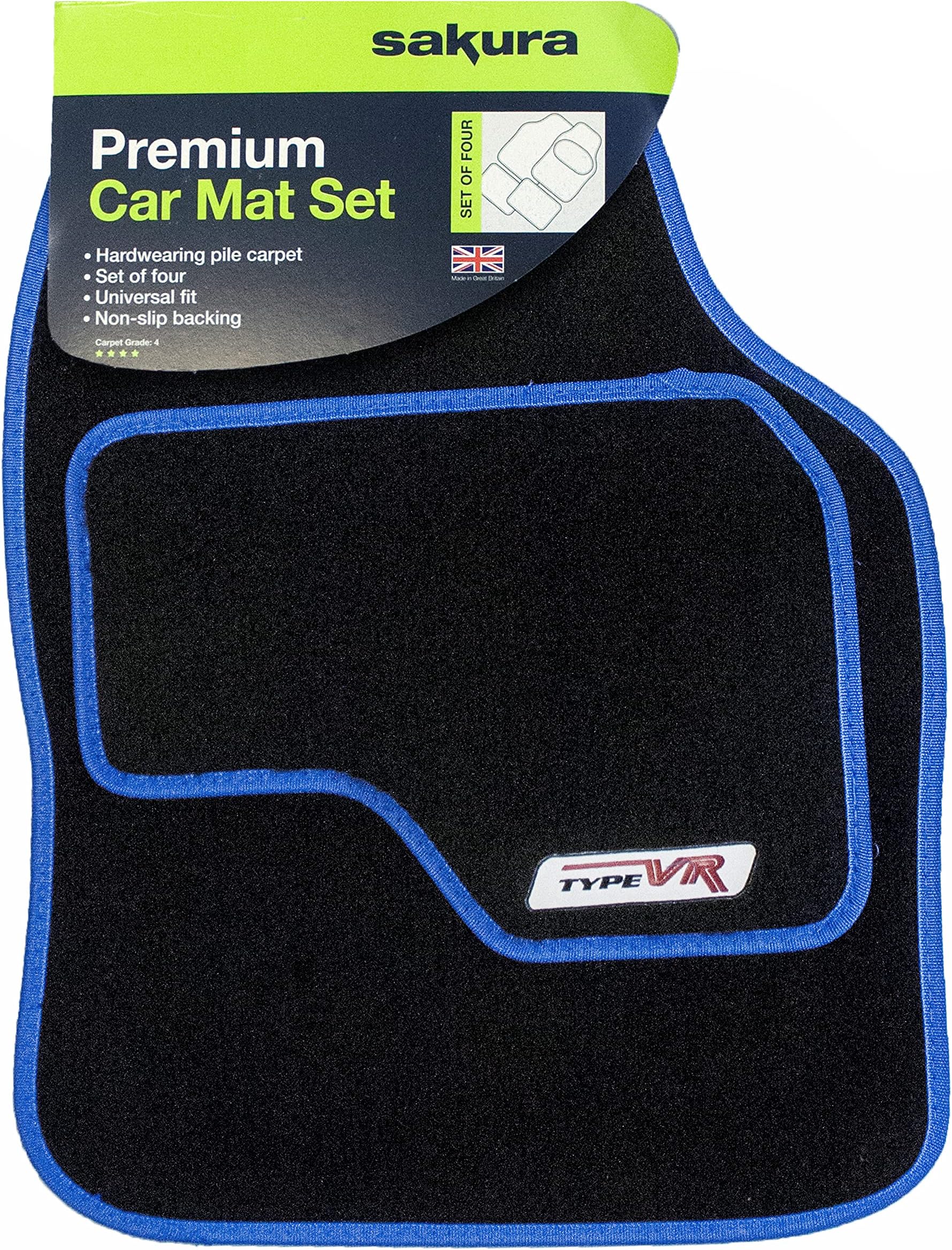Carsio Universal Car or Van Floor Mats 4PC Set Non Slip Carpet with ...