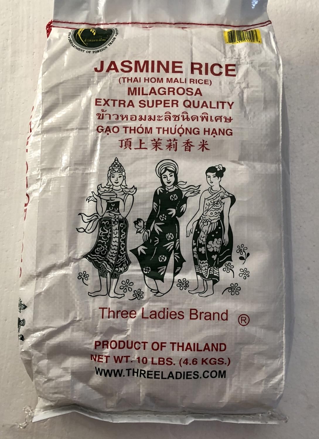 Amazon.com : Three Ladies Jasmine Rice Extra Super Quality - 10 lbs ...