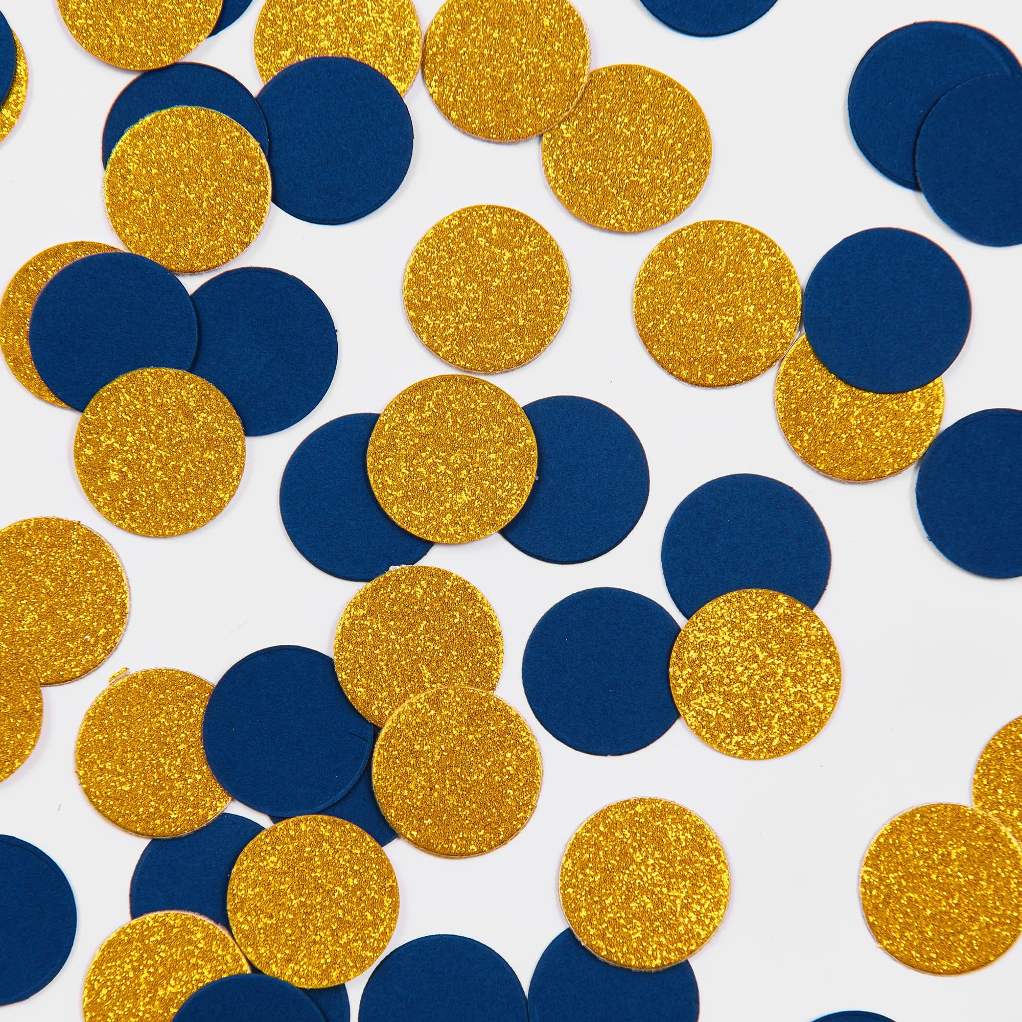 Amazon.com: 200pc Navy Blue Gold Paper Table confetti, Circle Dots ...
