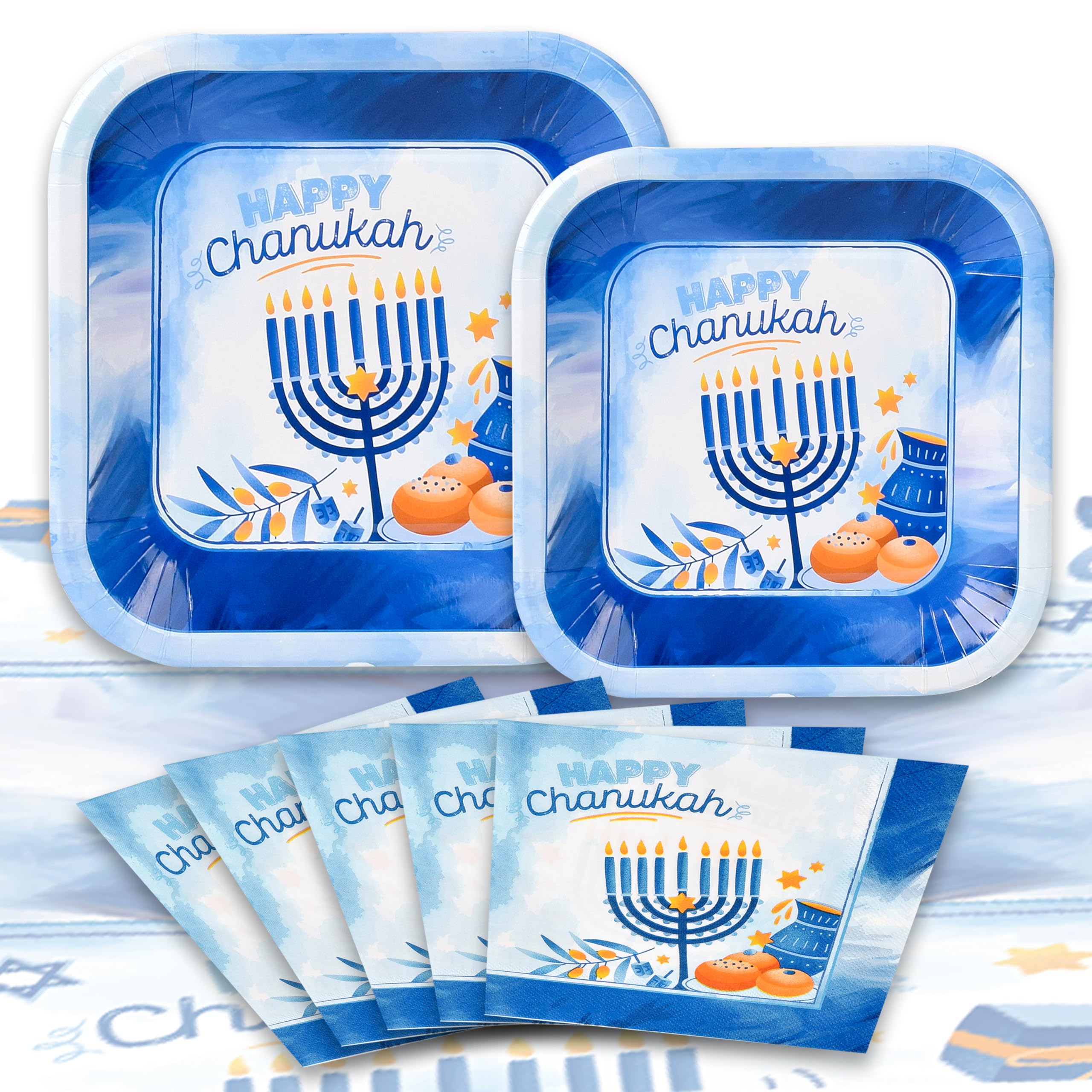 Amazon.com: Winfaire Hanukkah Paper Goods Set - Mega Pack - Serves 10 ...