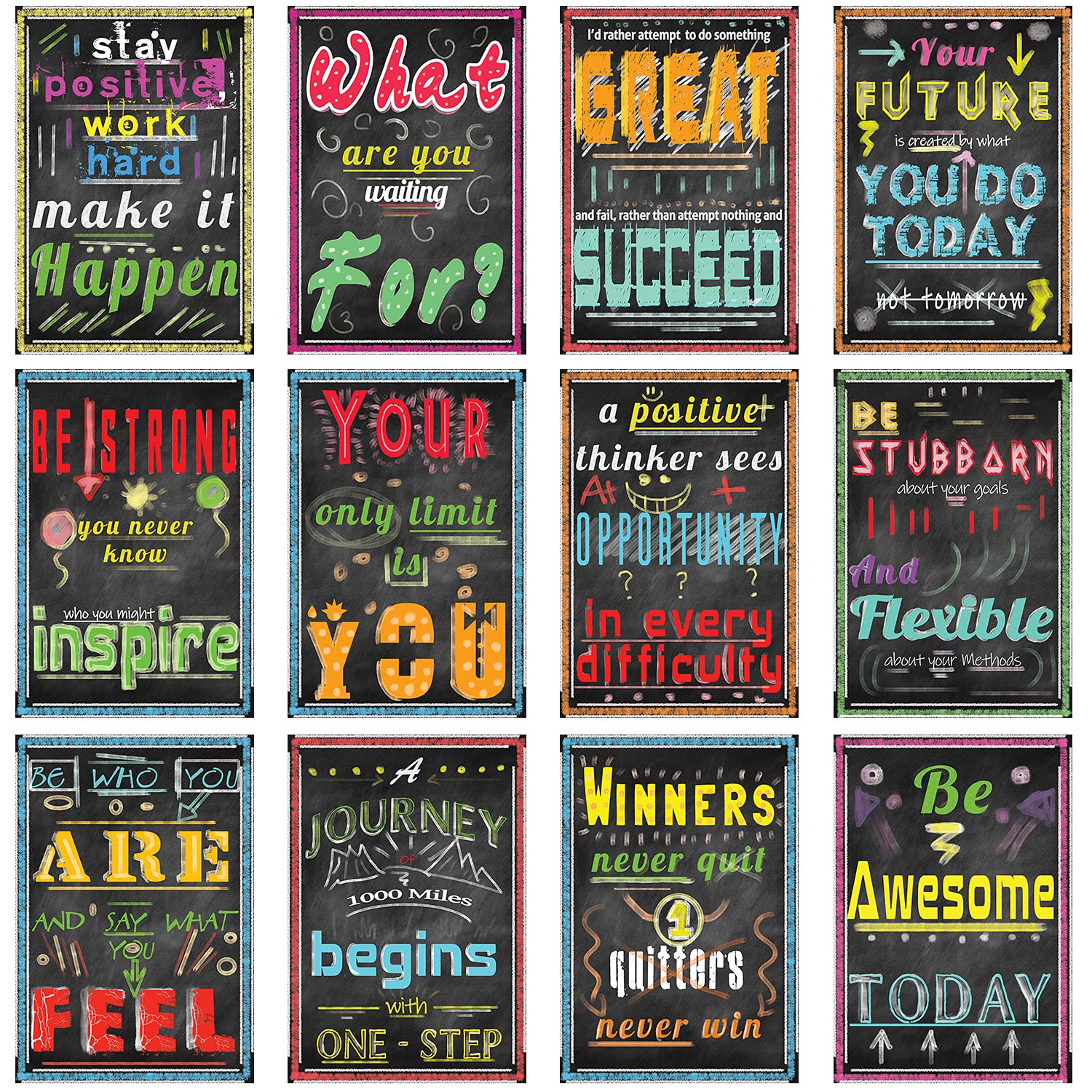 24 Pack Motivational Posters for Classroom Office School Decorations ...
