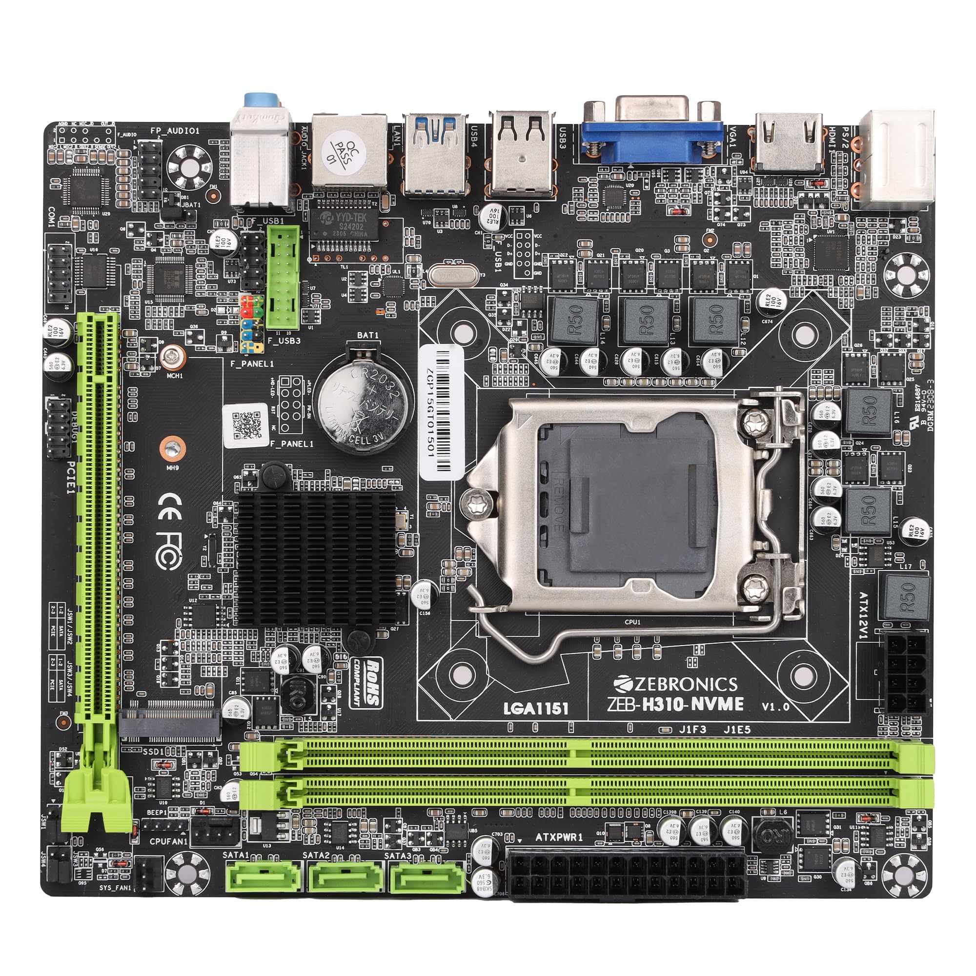 Amazon.in: Buy ZEBRONICS Z310 NVMe Micro-ATX Motherboard for LGA 1151 ...